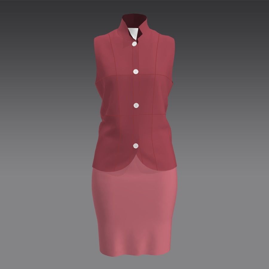 DRESS AND JACKET LOOK 3D model | CGTrader