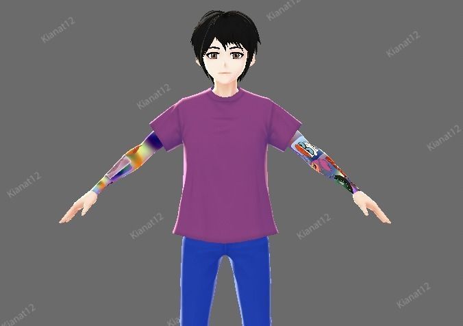 3D model 3d male anime avatar for vrchat VR / AR / low-poly | CGTrader