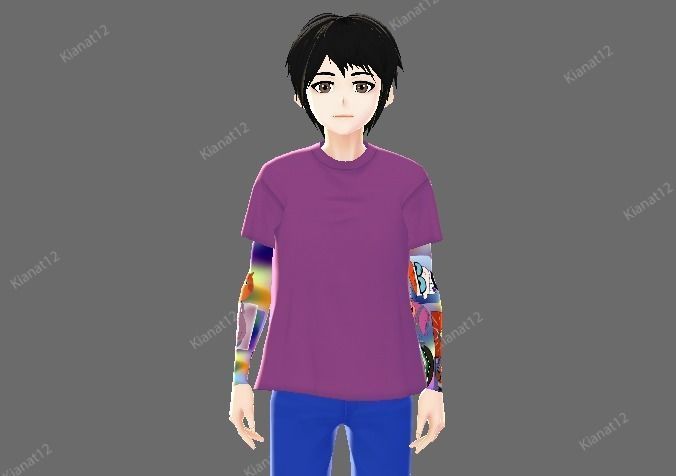 3D model 3d male anime avatar for vrchat VR / AR / low-poly | CGTrader