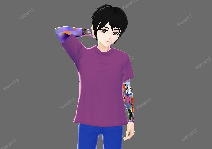 3D model 3d male anime avatar for vrchat VR / AR / low-poly | CGTrader