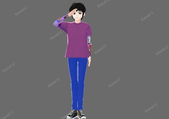 3D model 3d male anime avatar for vrchat VR / AR / low-poly | CGTrader