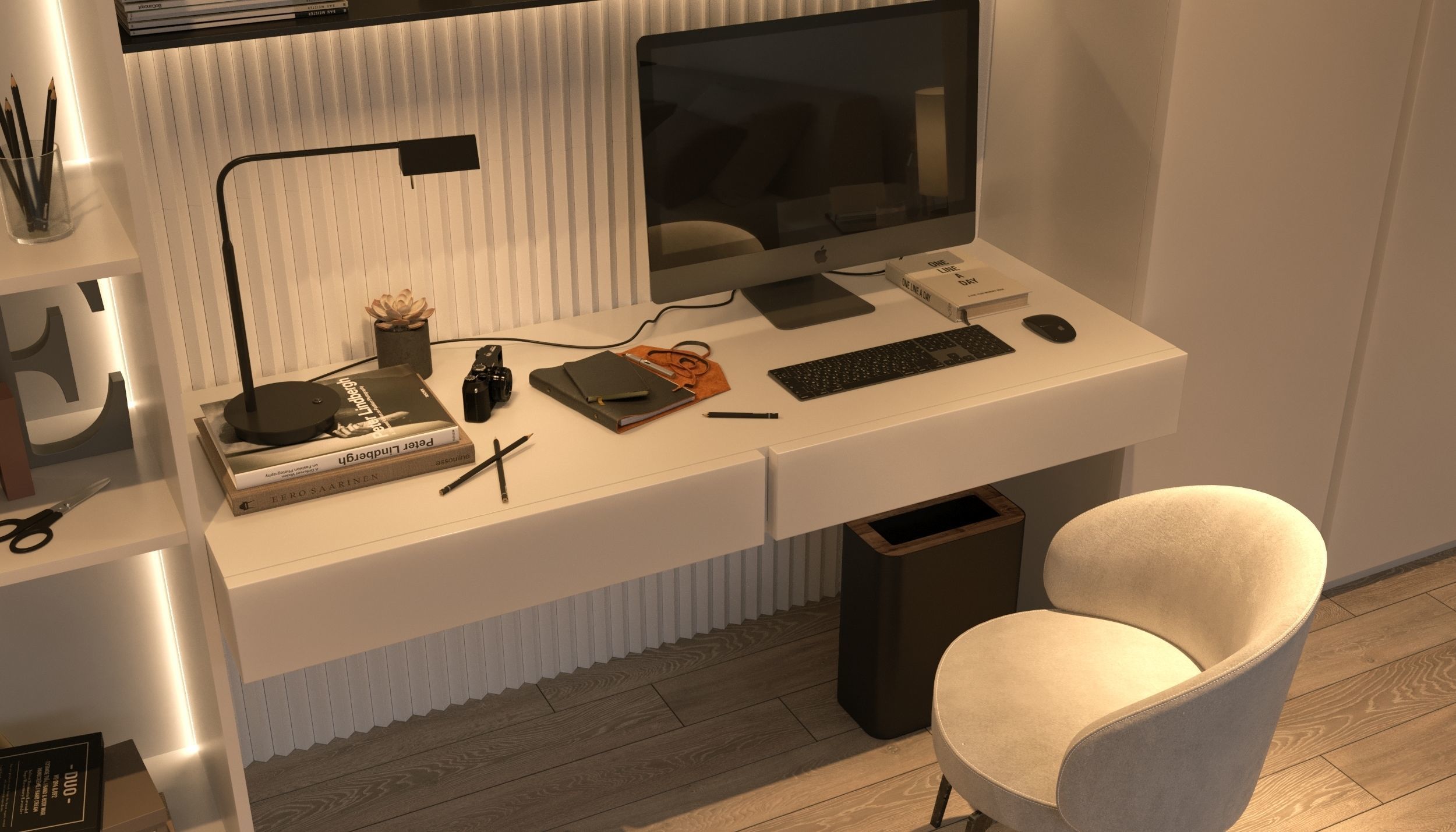 BEDROOM WORKSPACE - Interior scene - 3d model 3D model | CGTrader