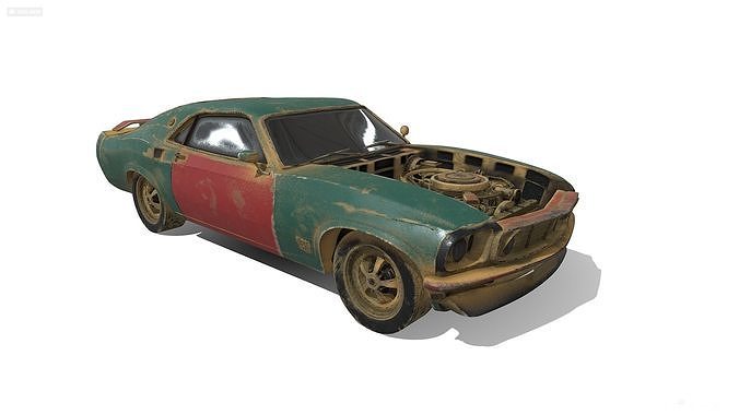 bugatti-chiron old rusty car 3D model | CGTrader
