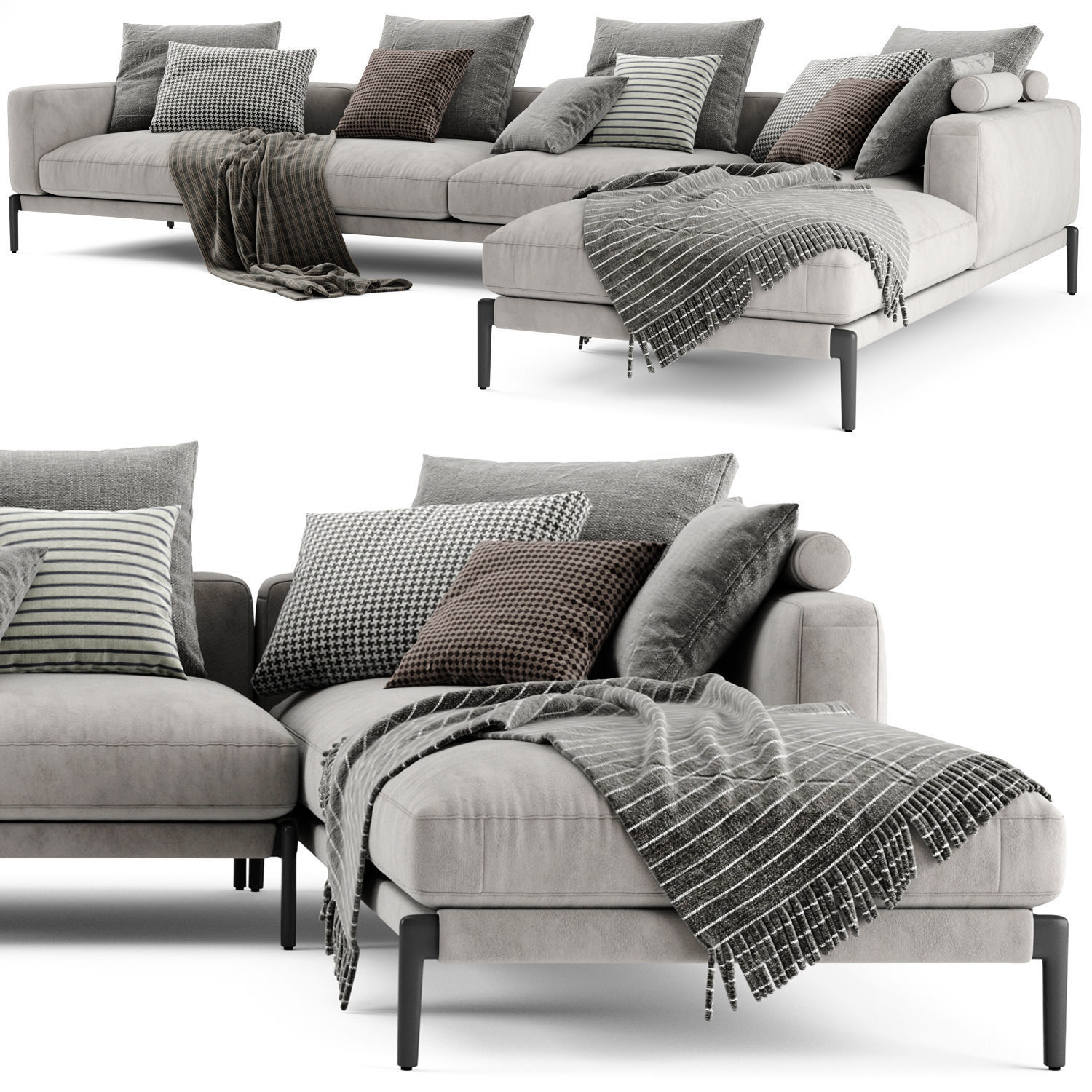 Flexform Romeo Chaise Longue 03 3D model | CGTrader