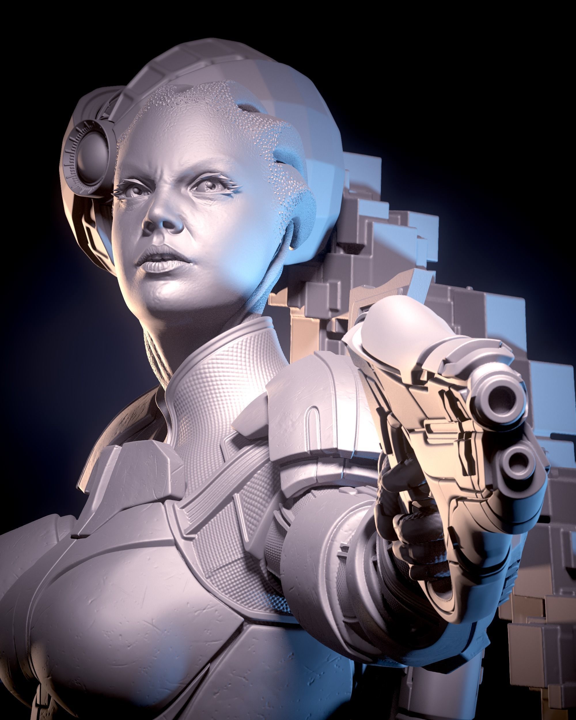 Mass Effect Fanart - Liara TSoni 3d print model Pose 3 3D model 3D ...