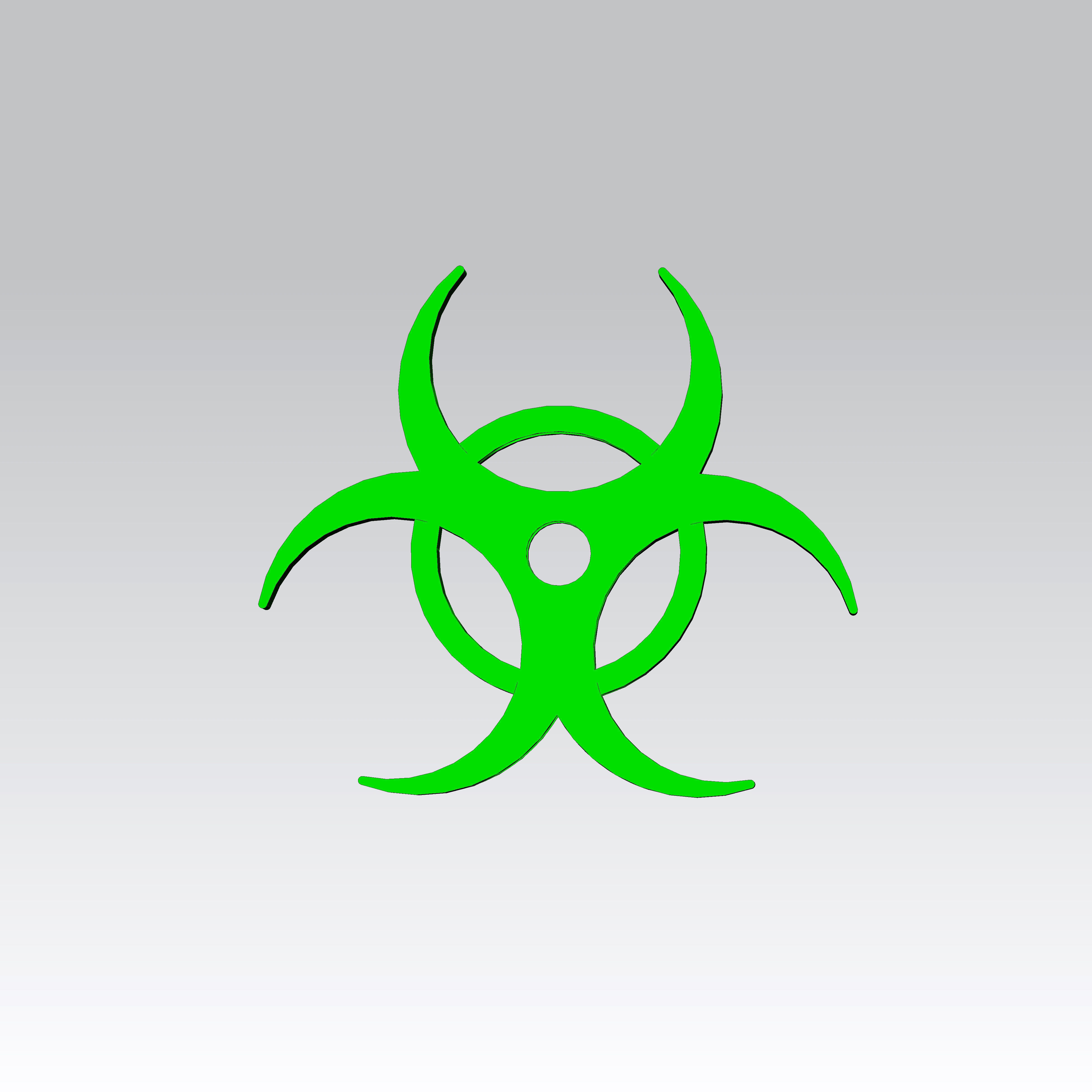 Biohazard sign symbol straw topper 3d print file tropical mold 3D model ...
