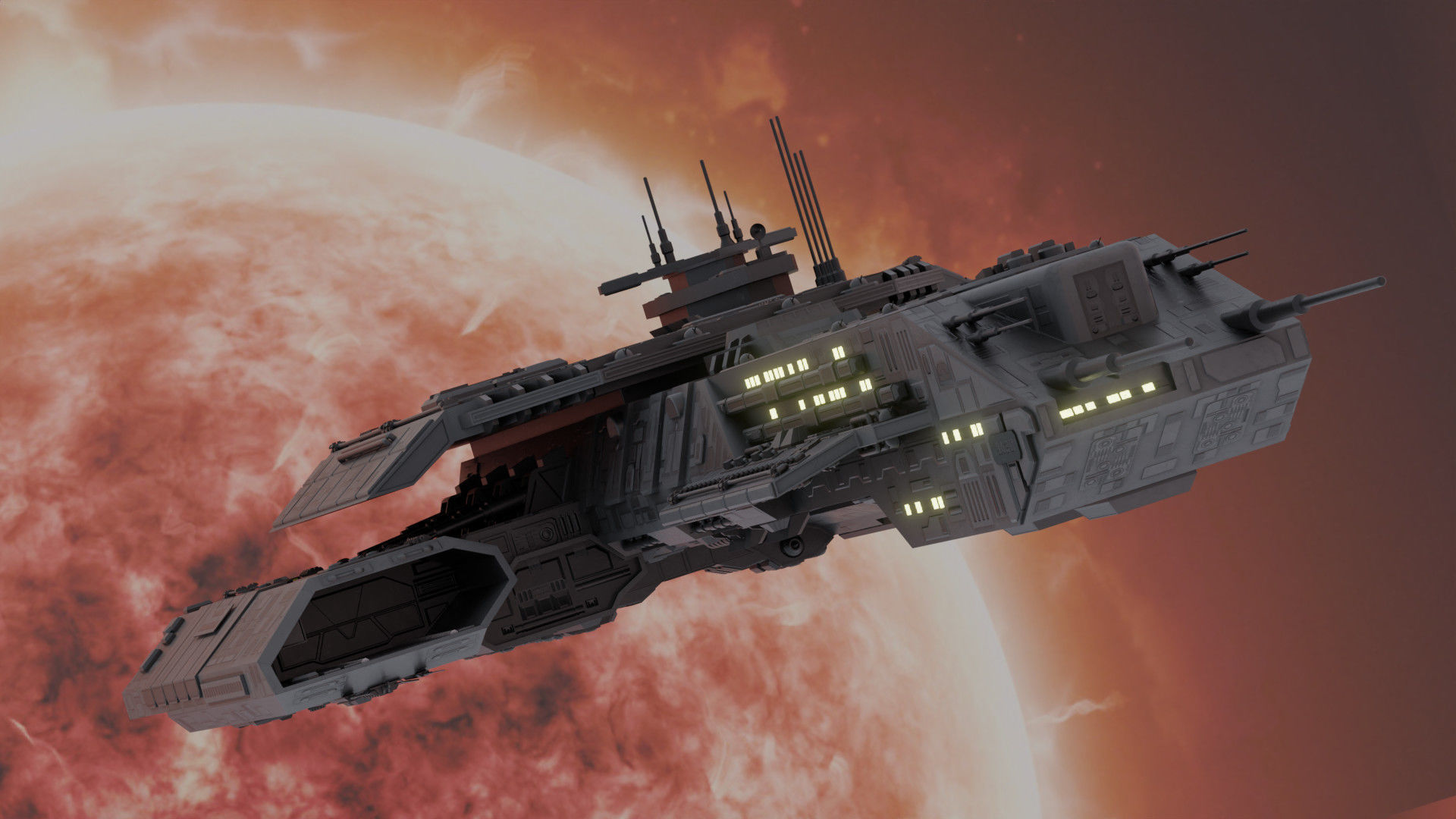 Scifi Ship Daedalus 3D model | CGTrader