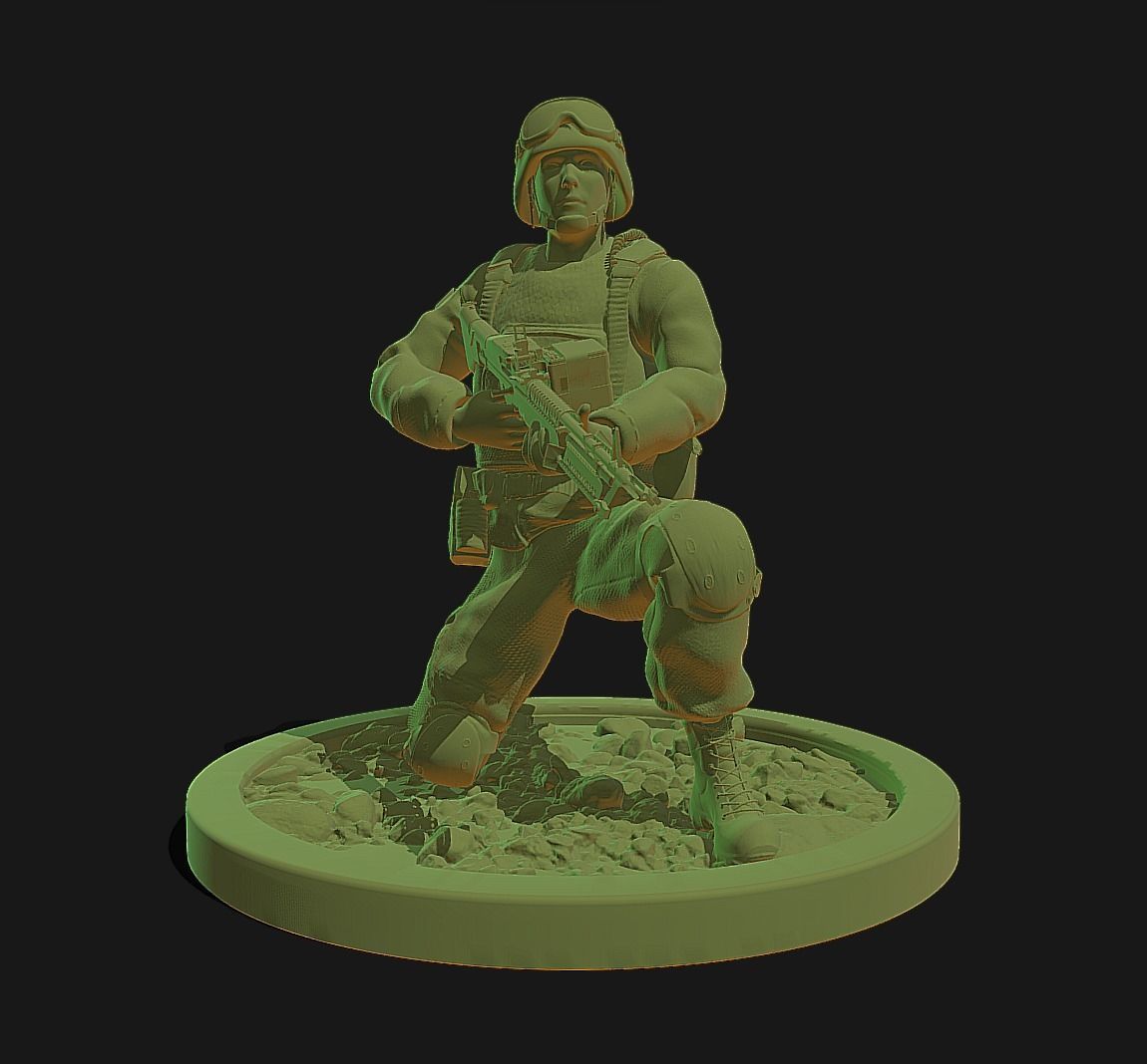 75th Ranger Crouching - US Army 3D model 3D printable | CGTrader