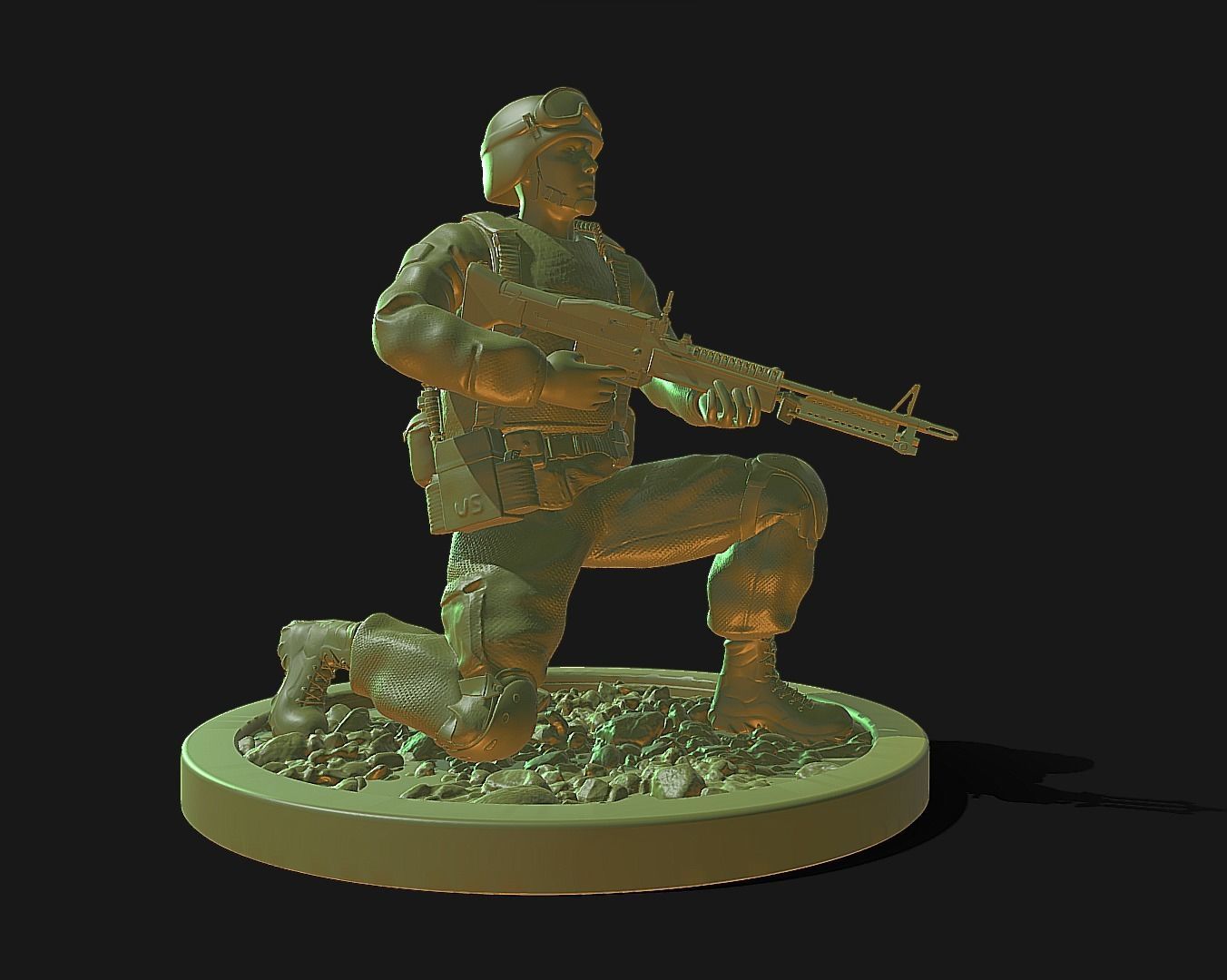 75th Ranger Crouching - US Army 3D model 3D printable | CGTrader