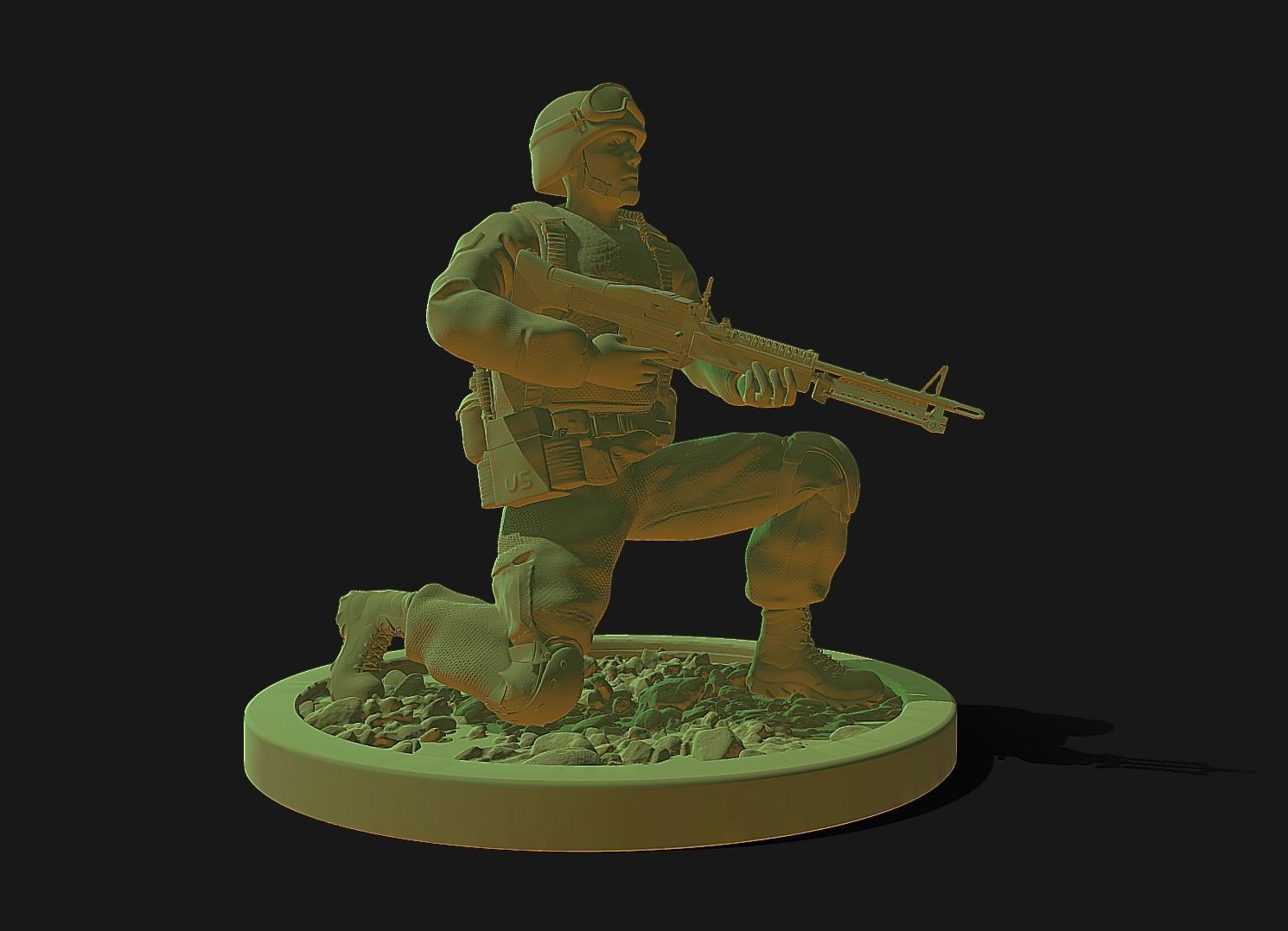 75th Ranger Crouching - US Army 3D model 3D printable | CGTrader