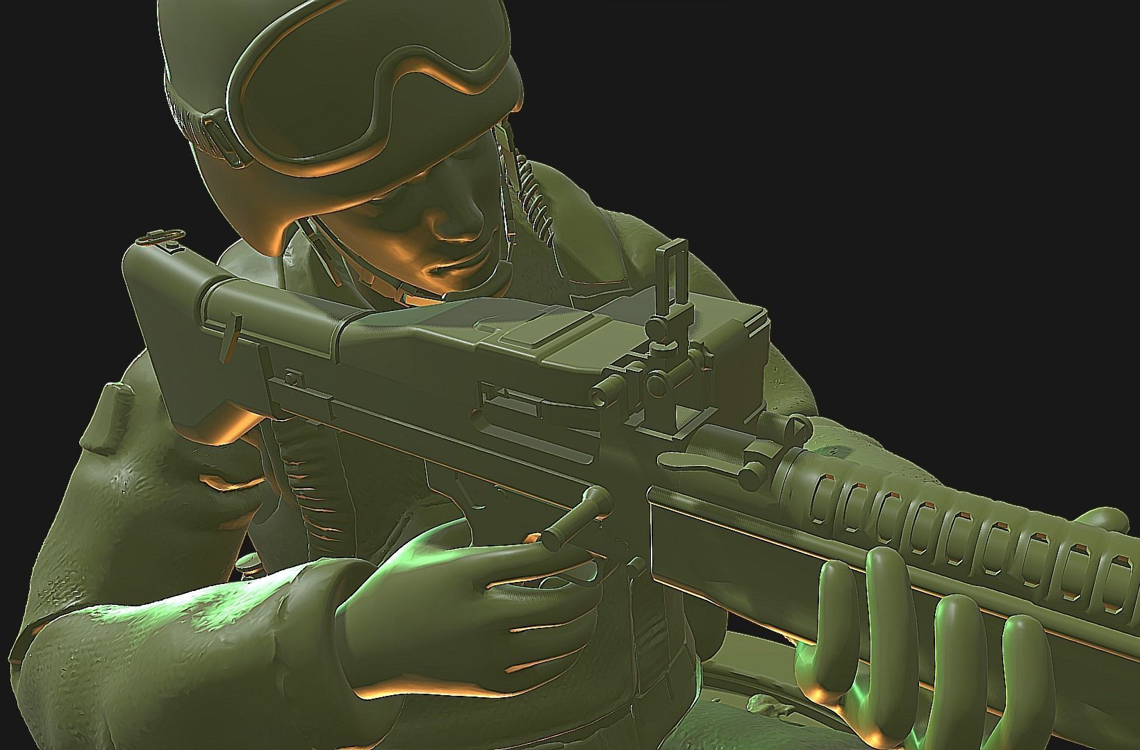 75th Ranger Crouching Aiming - US Army 3D model 3D printable | CGTrader