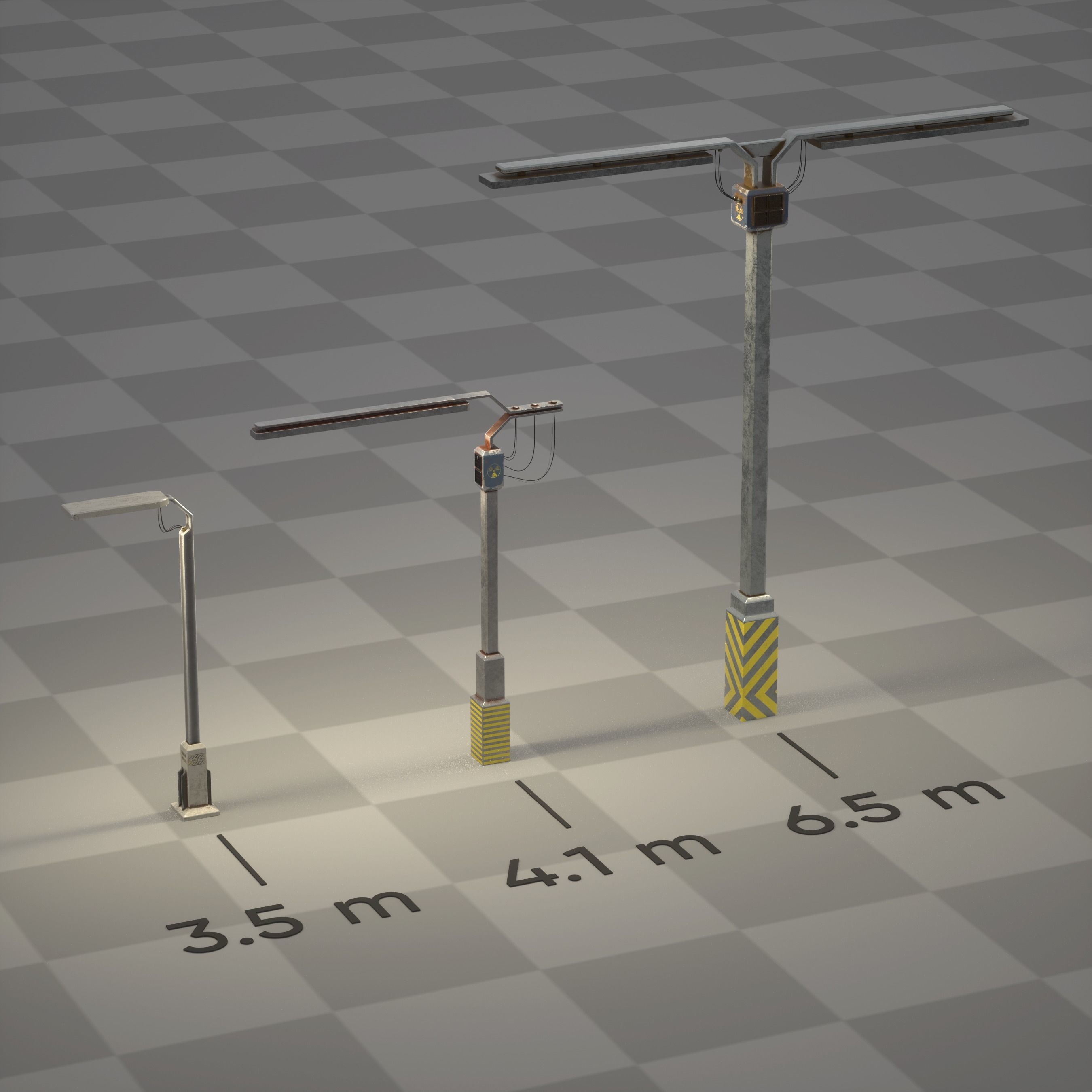 Cyberpunk-style street lights 3D model | CGTrader