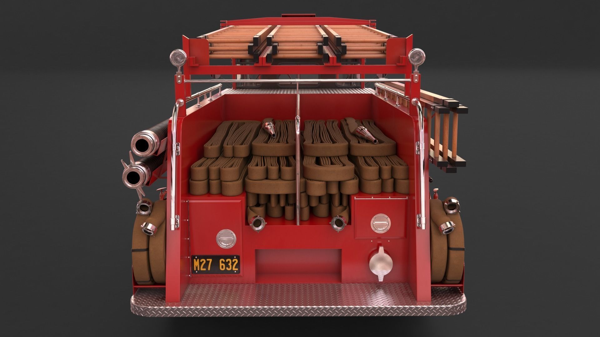 Fire Truck - ENGINE 97 1953 FWD Pumper high poly 3D model | CGTrader