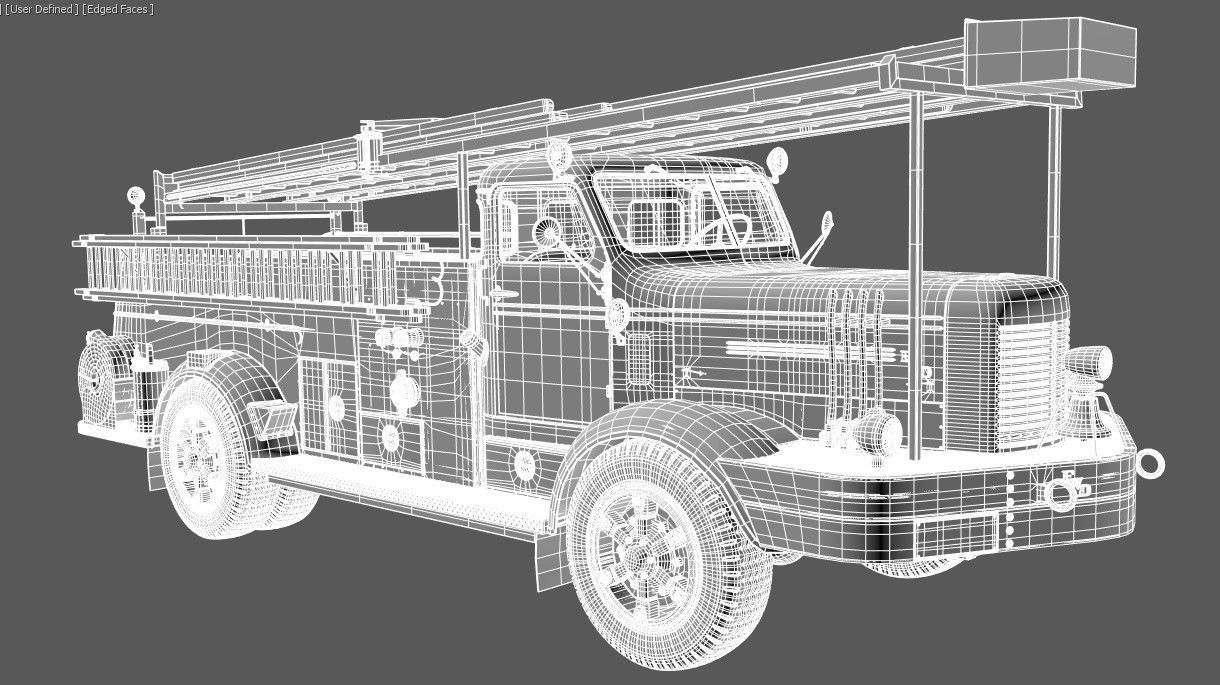 Fire Truck - ENGINE 97 1953 FWD Pumper high poly 3D model | CGTrader