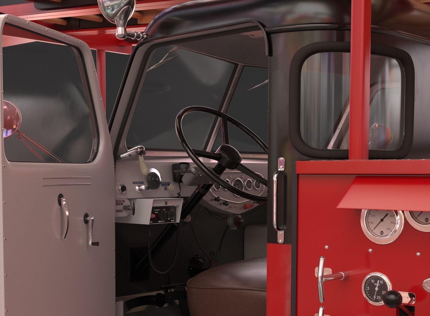 Fire Truck - ENGINE 97 1953 FWD Pumper high poly 3D model | CGTrader