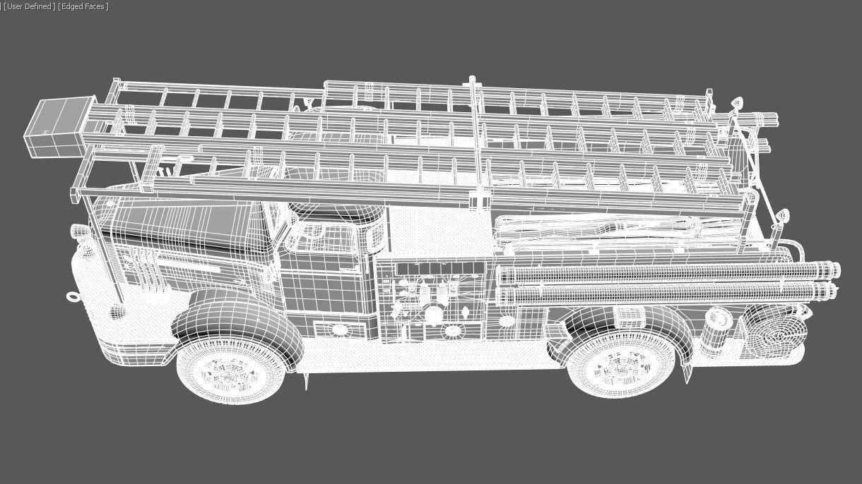 Fire Truck - ENGINE 97 1953 FWD Pumper high poly 3D model | CGTrader