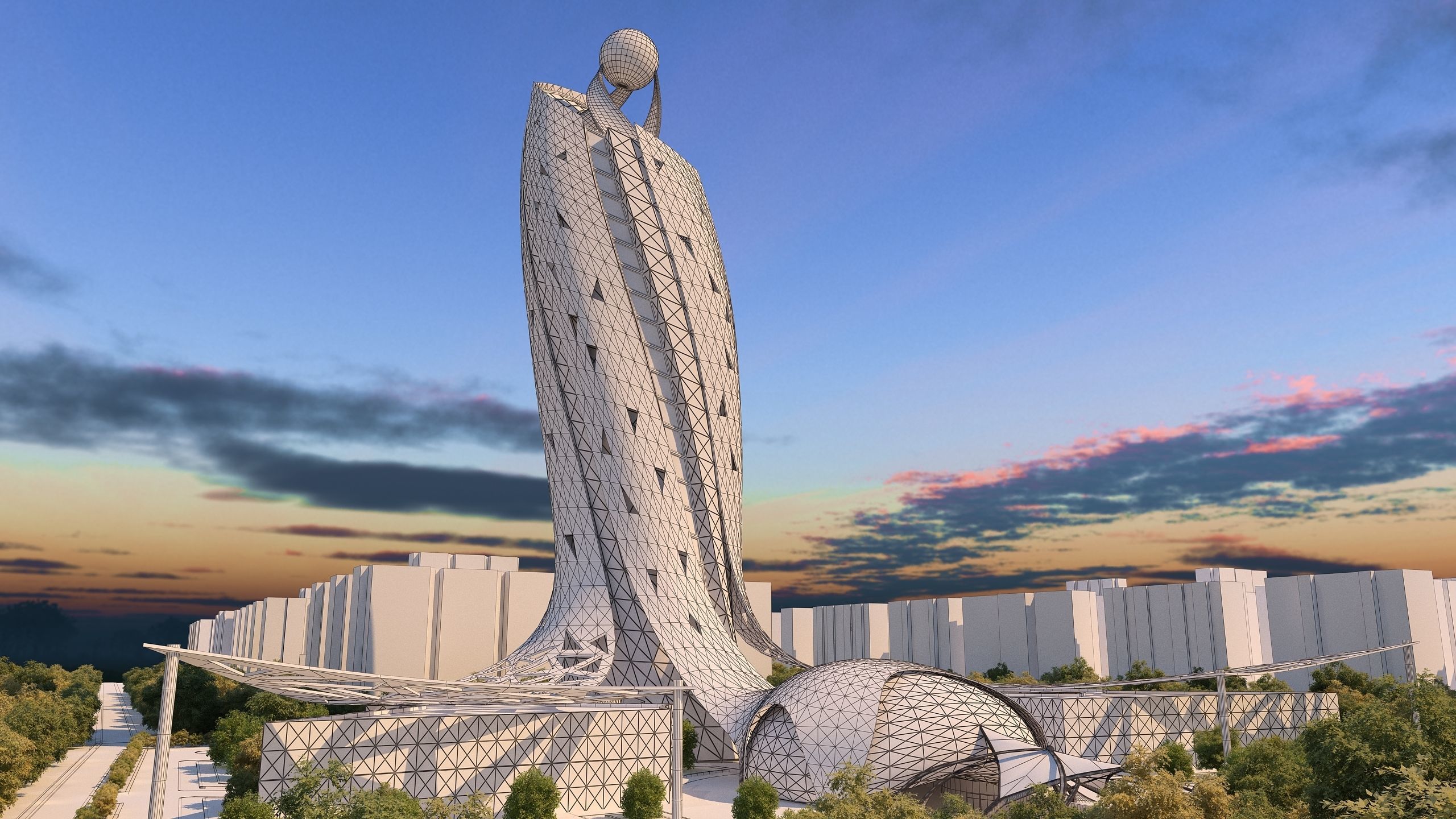 0060 - Organic-Parametric Skyscraper 3D model | CGTrader