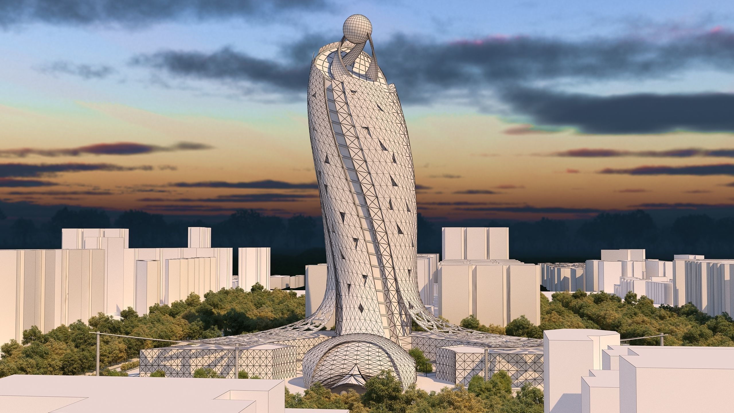 0060 - Organic-Parametric Skyscraper 3D model | CGTrader