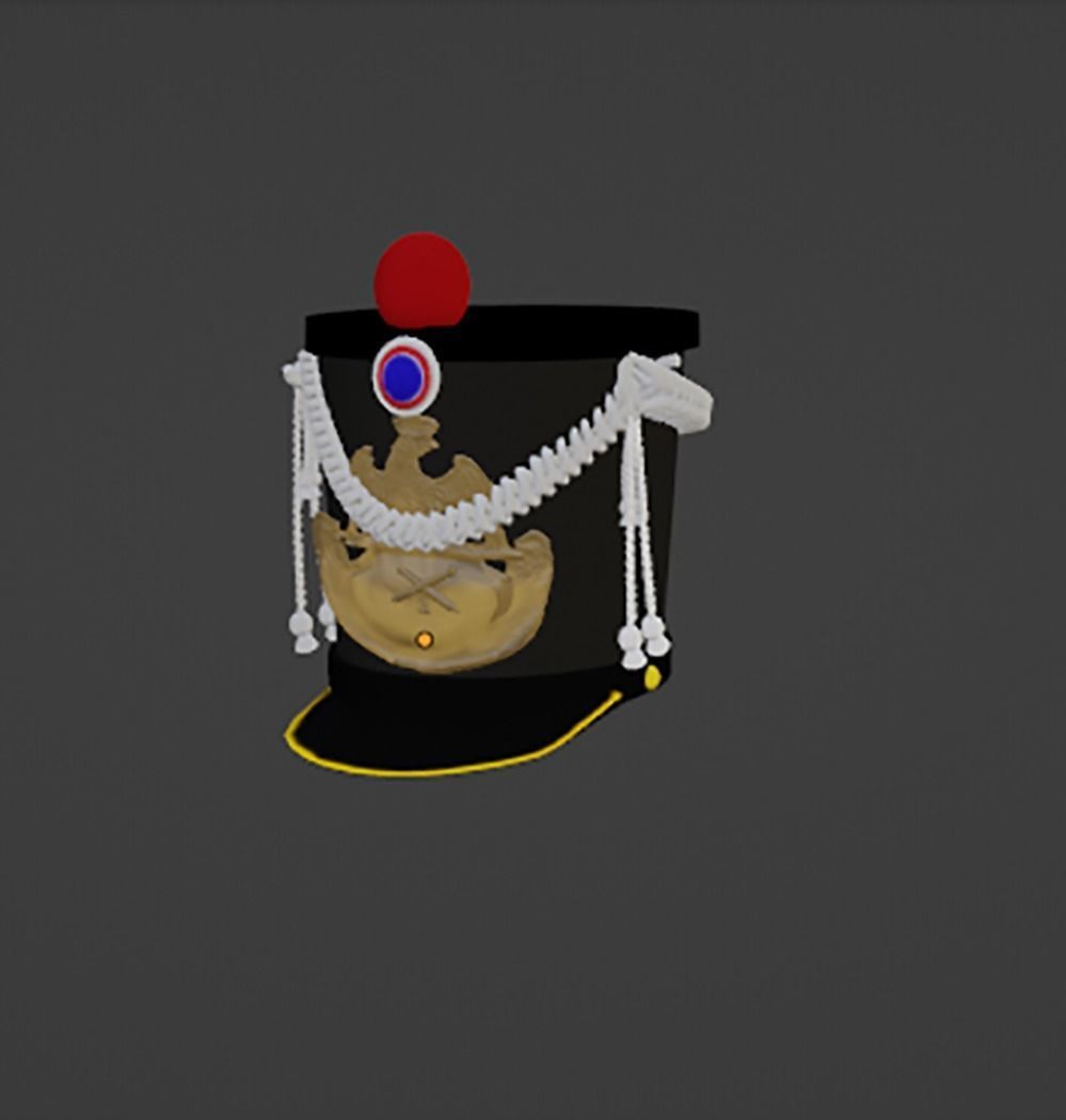 Napoleonic French Shako with Artillery Insignia 3D model | CGTrader
