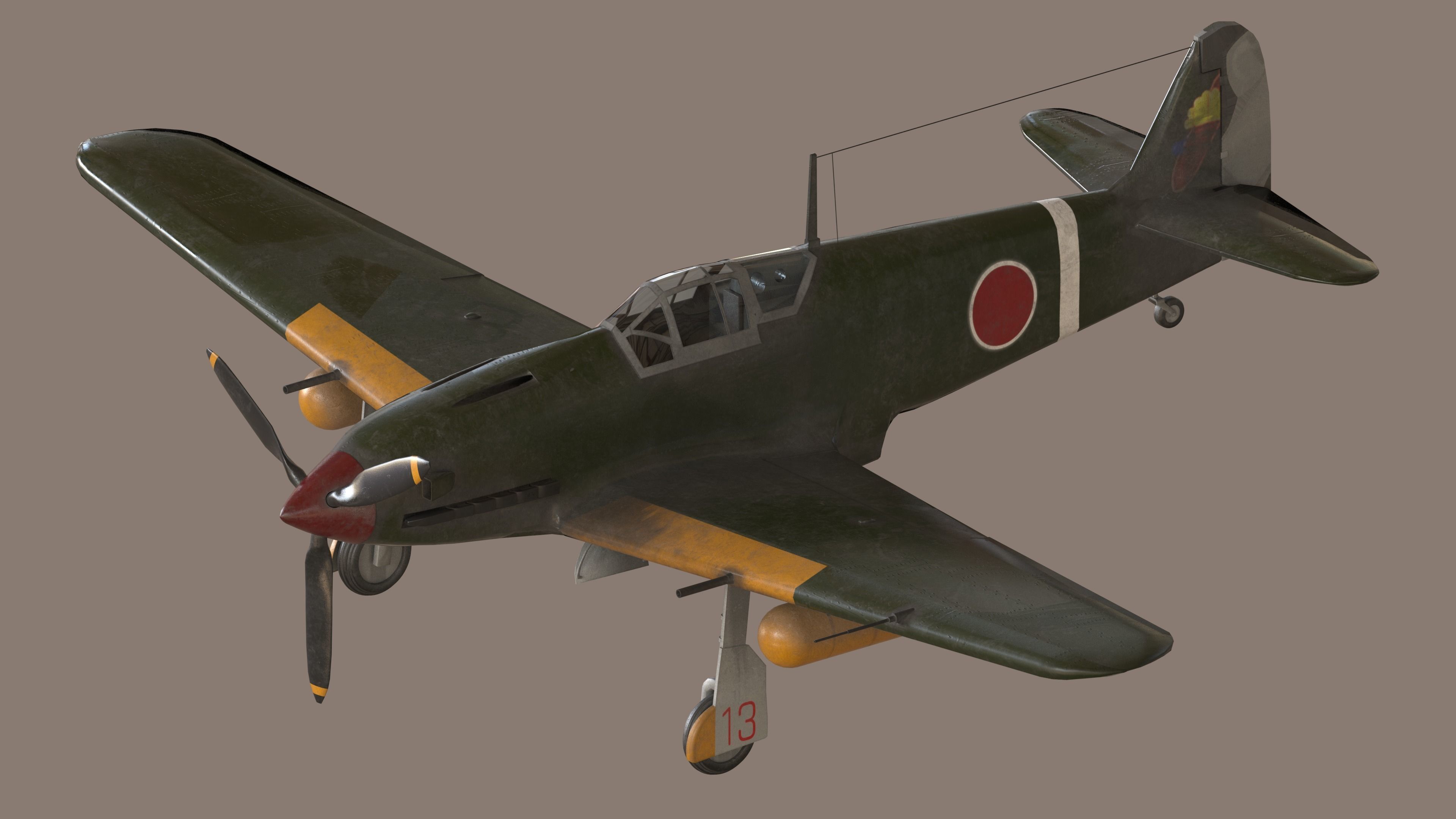 3D model Kawasaki Ki 61 Hien WW2 Plane VR / AR / low-poly | CGTrader