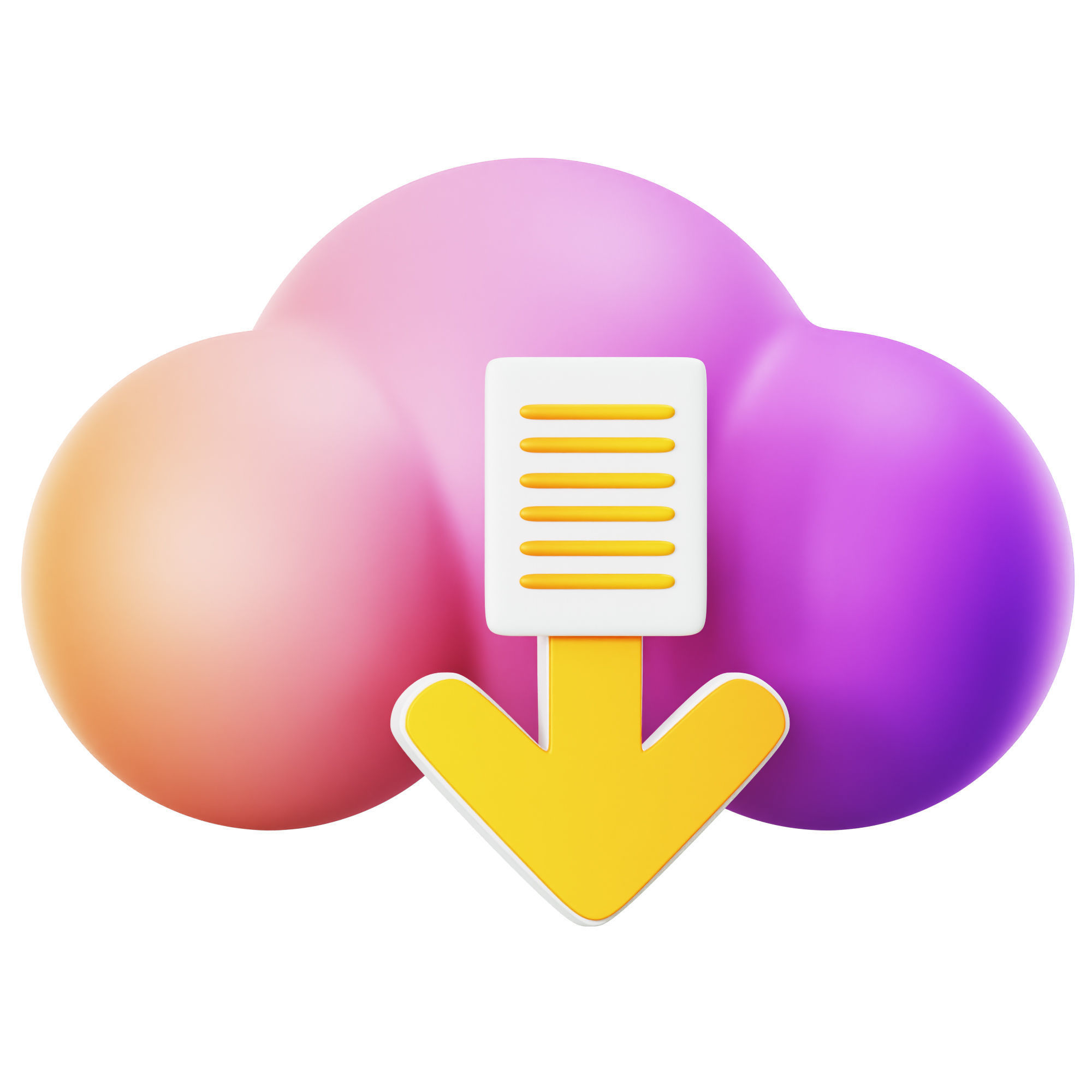 3D model Cloud Download 3D Icon VR / AR / low-poly | CGTrader