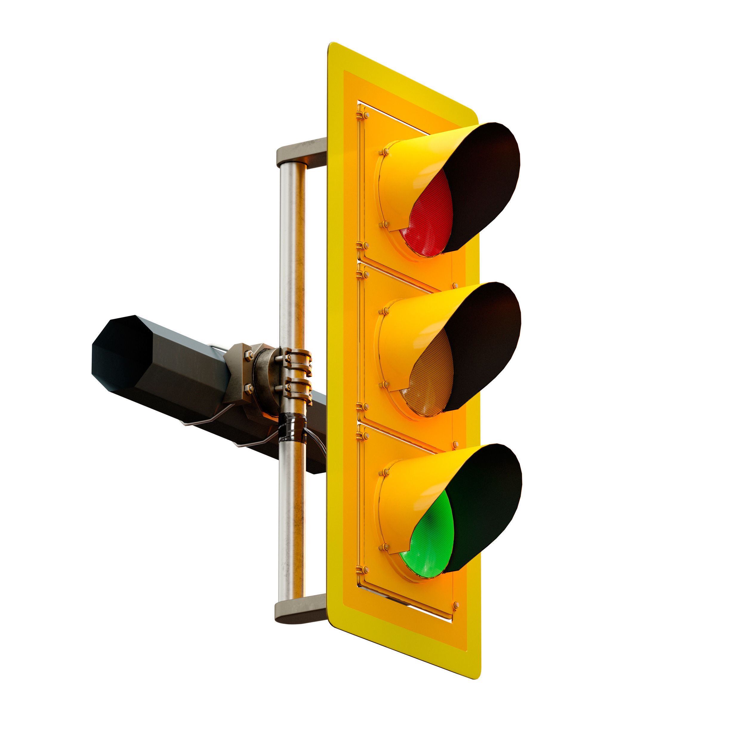 Yellow traffic light 3D model | CGTrader