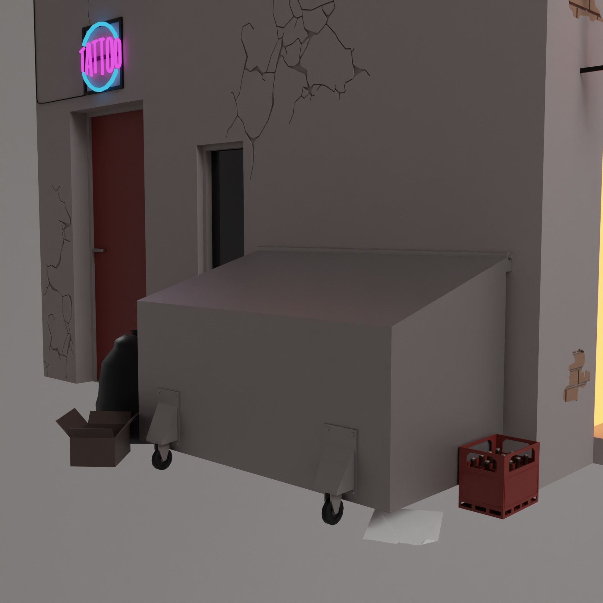 3D model Cyberpunk style building VR / AR / low-poly | CGTrader