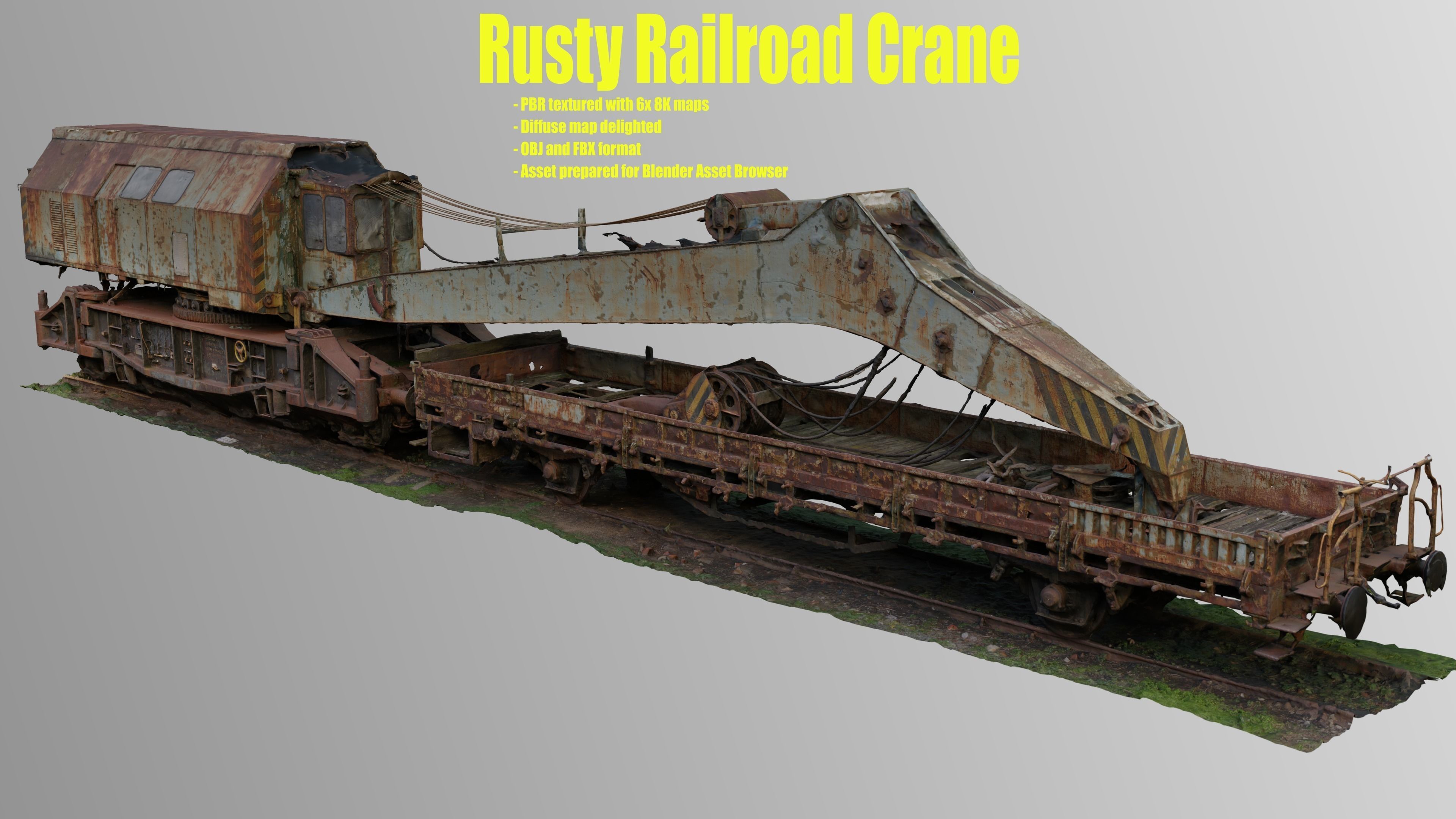 Rusty Railroad Crane 3D model | CGTrader
