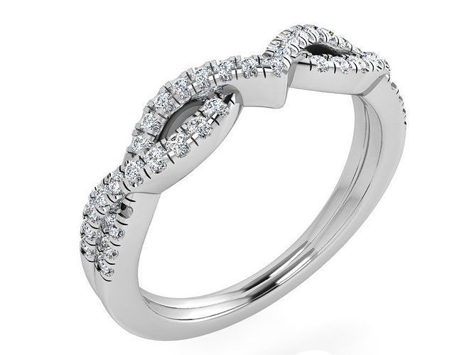 beautiful diamond ring 3577 3D print model 3D model 3D printable | CGTrader