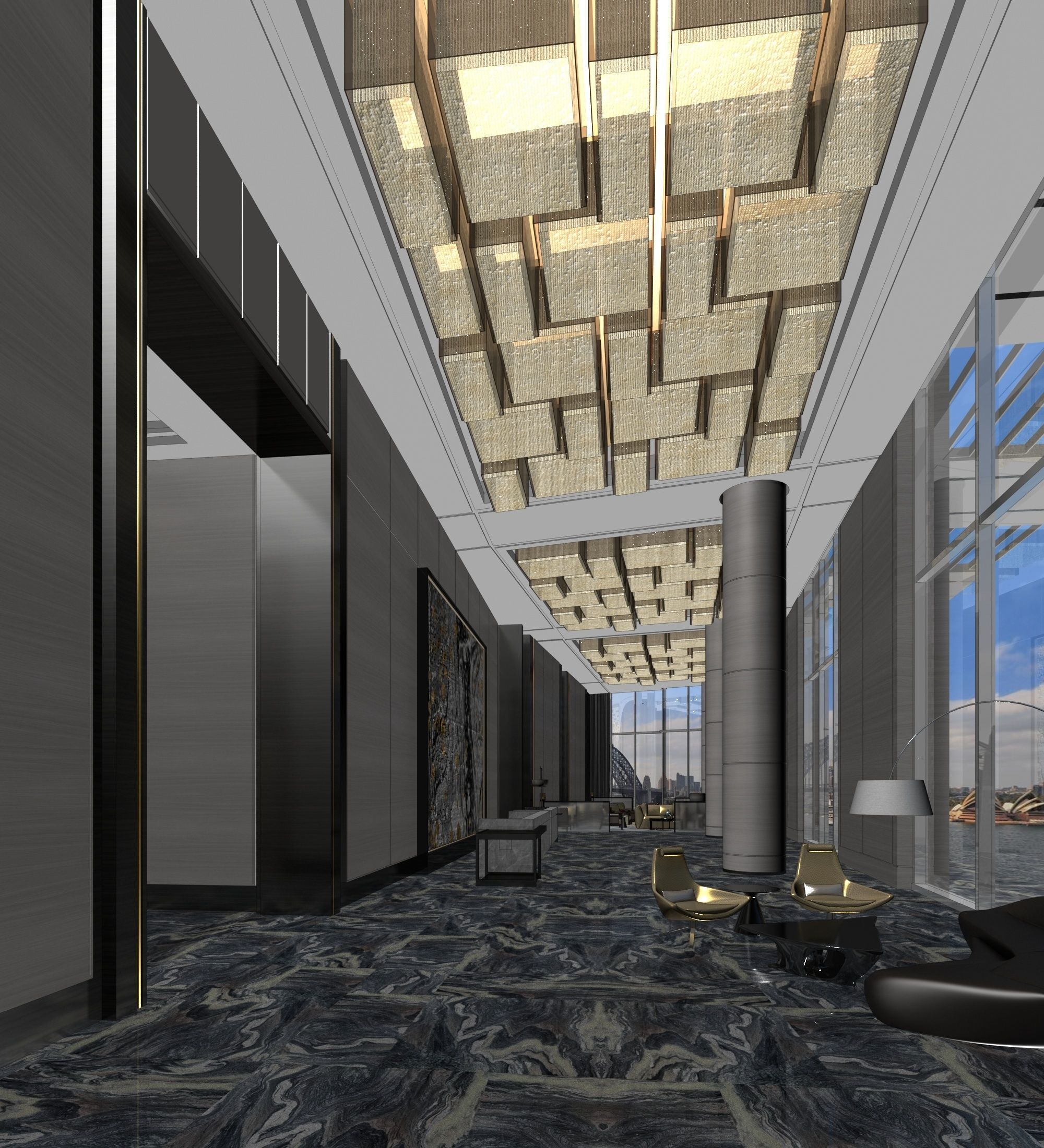 Hotel lobby 3d model 3D model | CGTrader