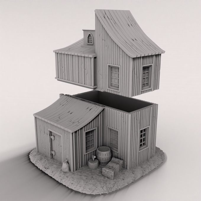 medieval house 3D model 3D printable | CGTrader