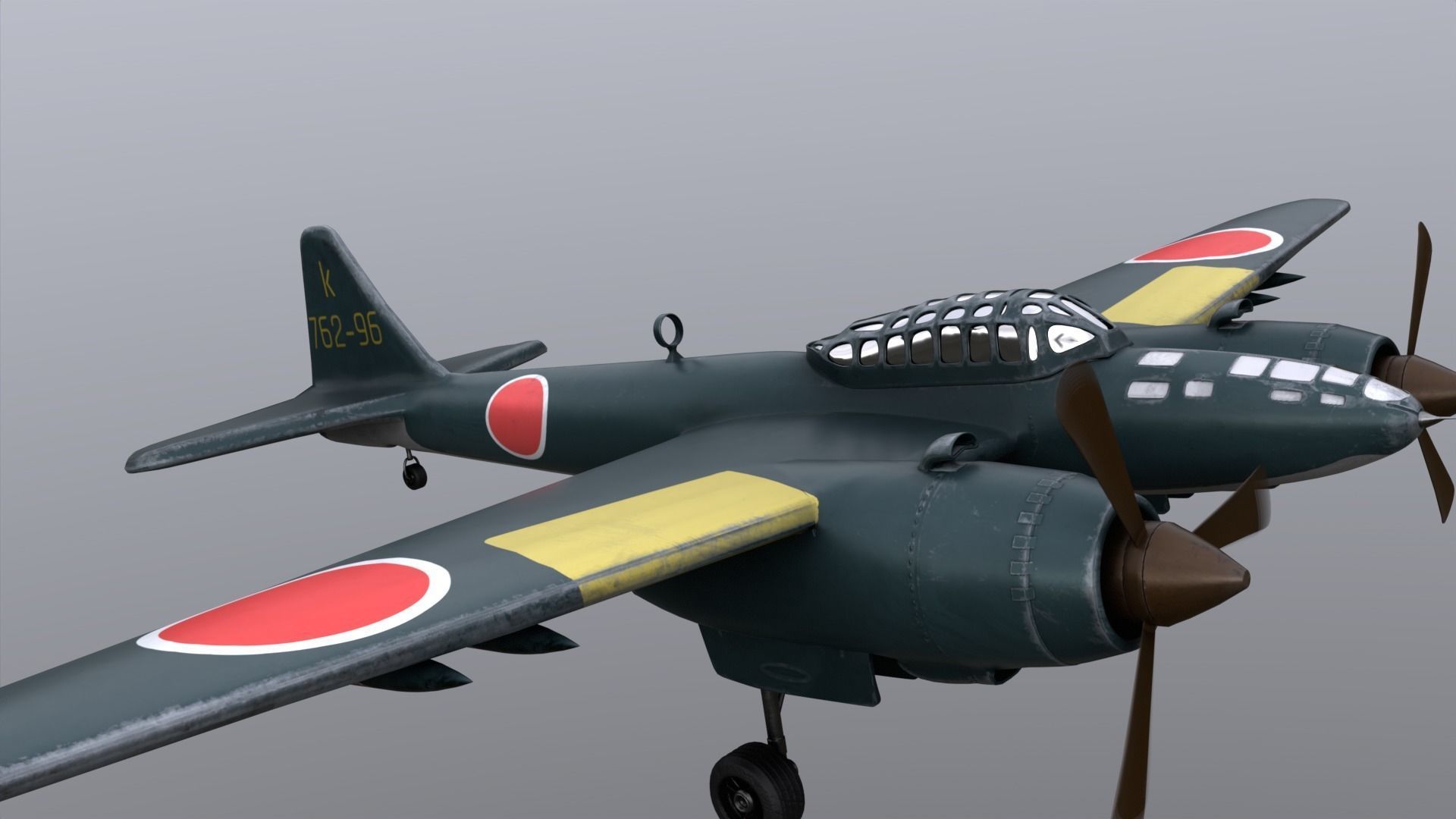 3D model WWII Japanese Jet Bomber Yokosuka P1Y Ginga VR / AR / low-poly | CGTrader