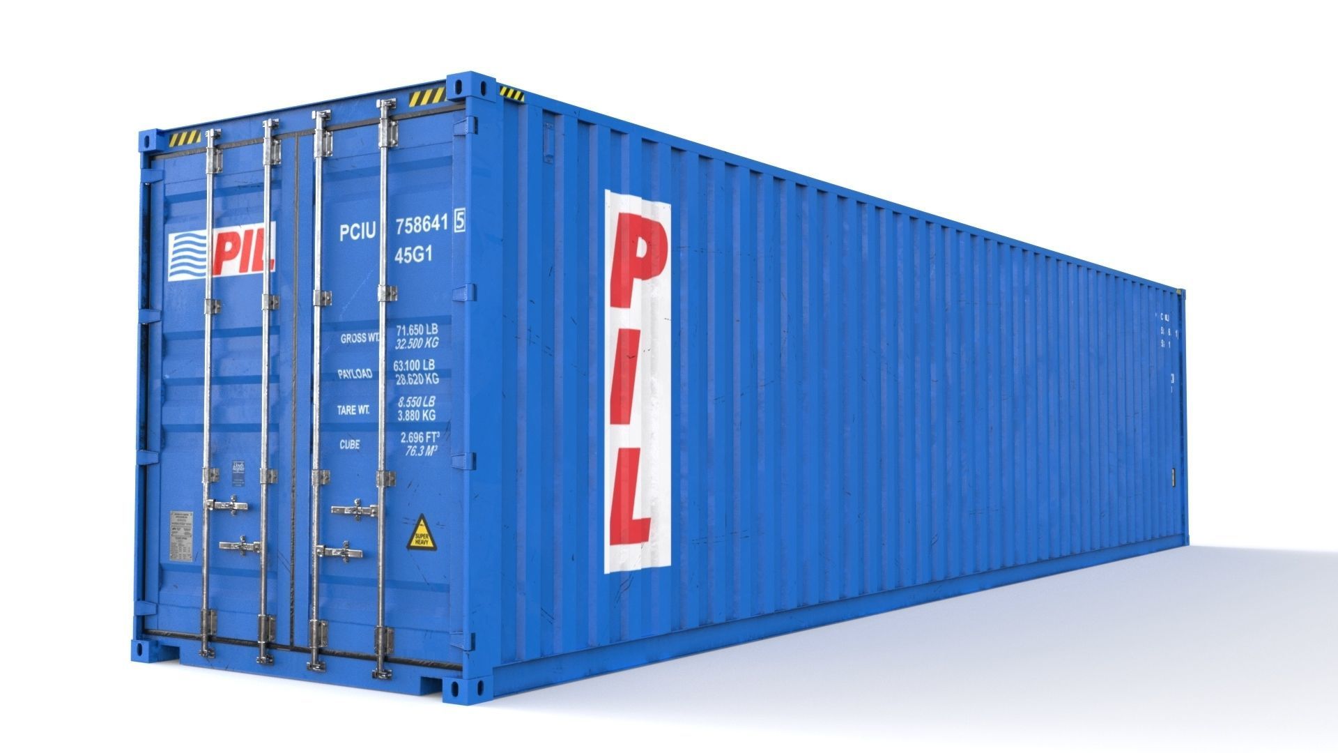 40 feet High Cube PIL shipping container 3D model | CGTrader