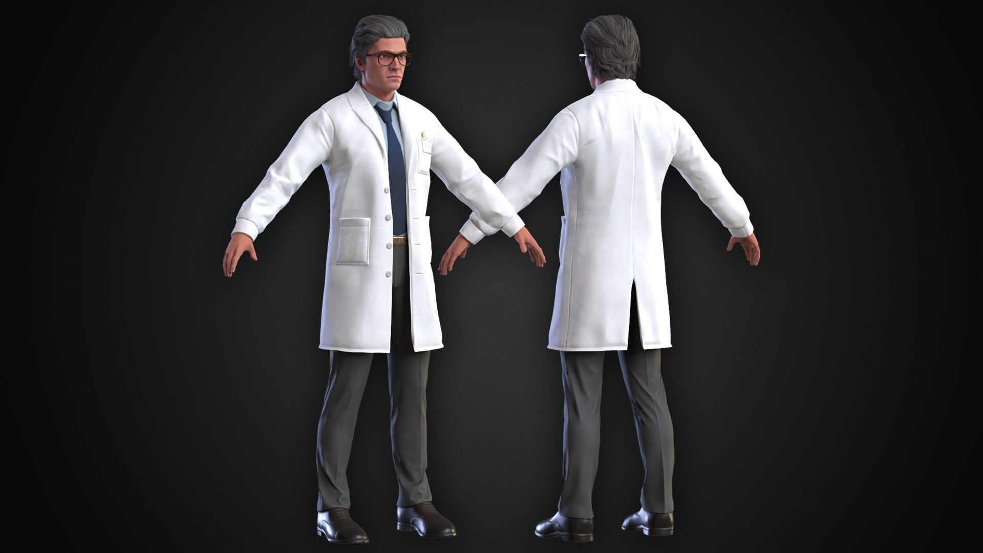 3D model The Professor doctor in lab coat VR / AR / low-poly | CGTrader