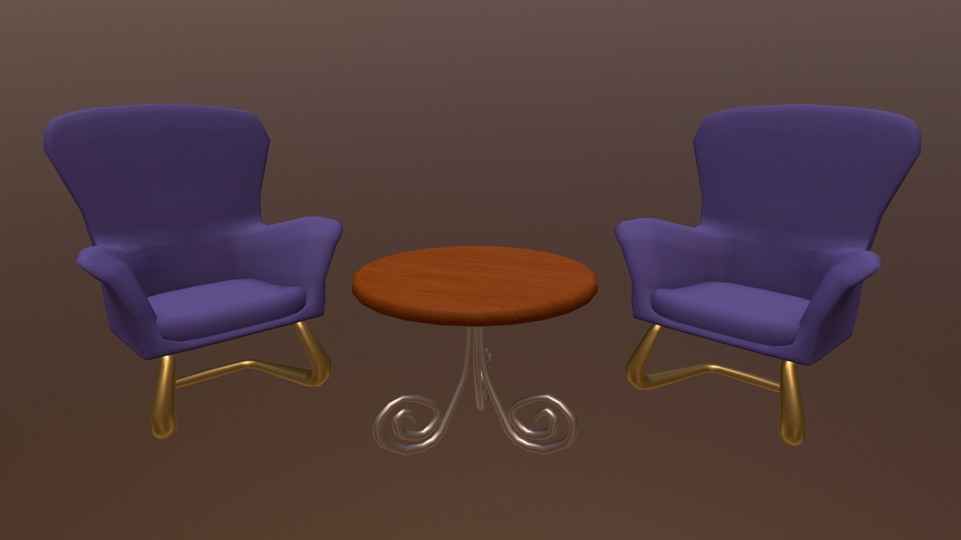 3D model Waiting Chair and Table VR / AR / low-poly | CGTrader
