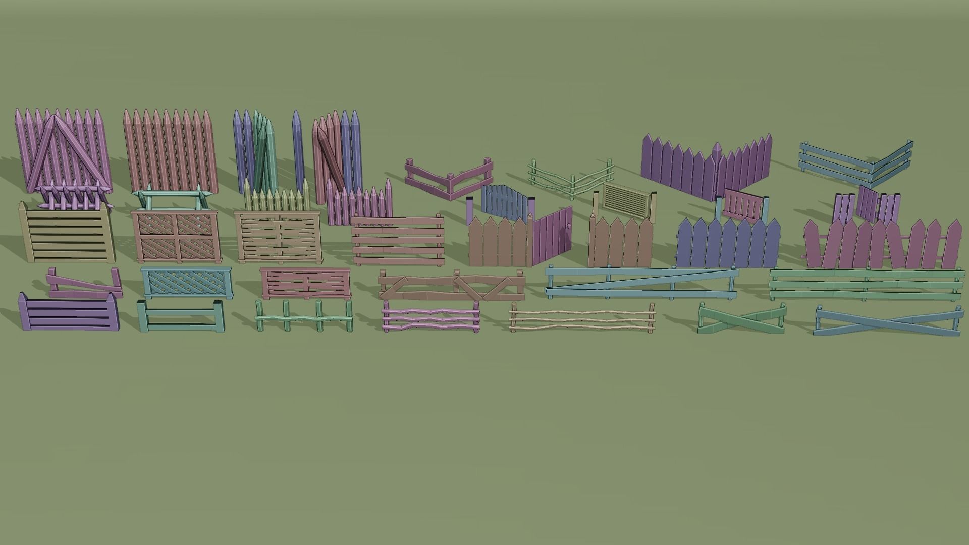 3D model Low Poly Fence Assets VR / AR / low-poly | CGTrader