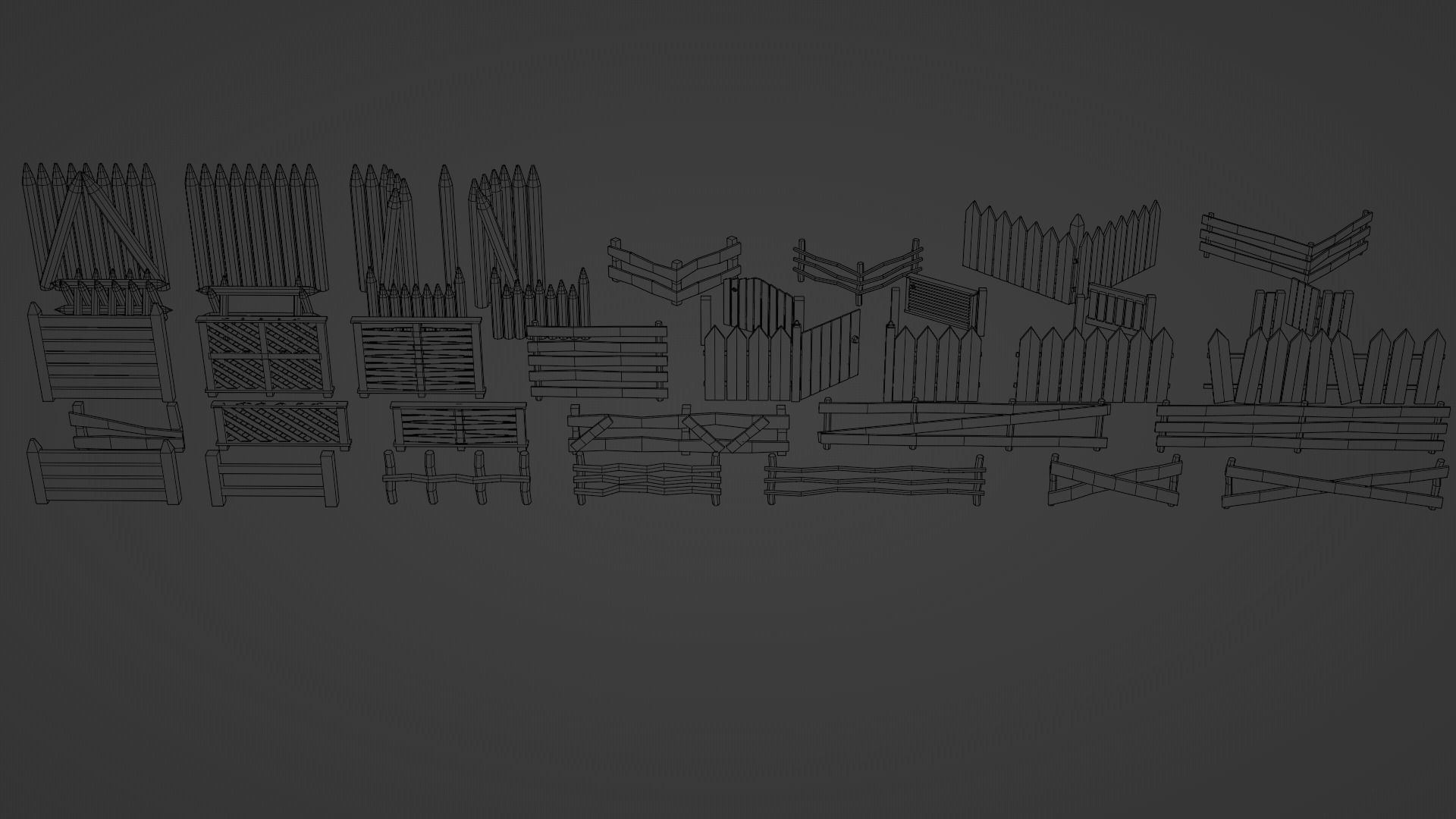 3D model Low Poly Fence Assets VR / AR / low-poly | CGTrader