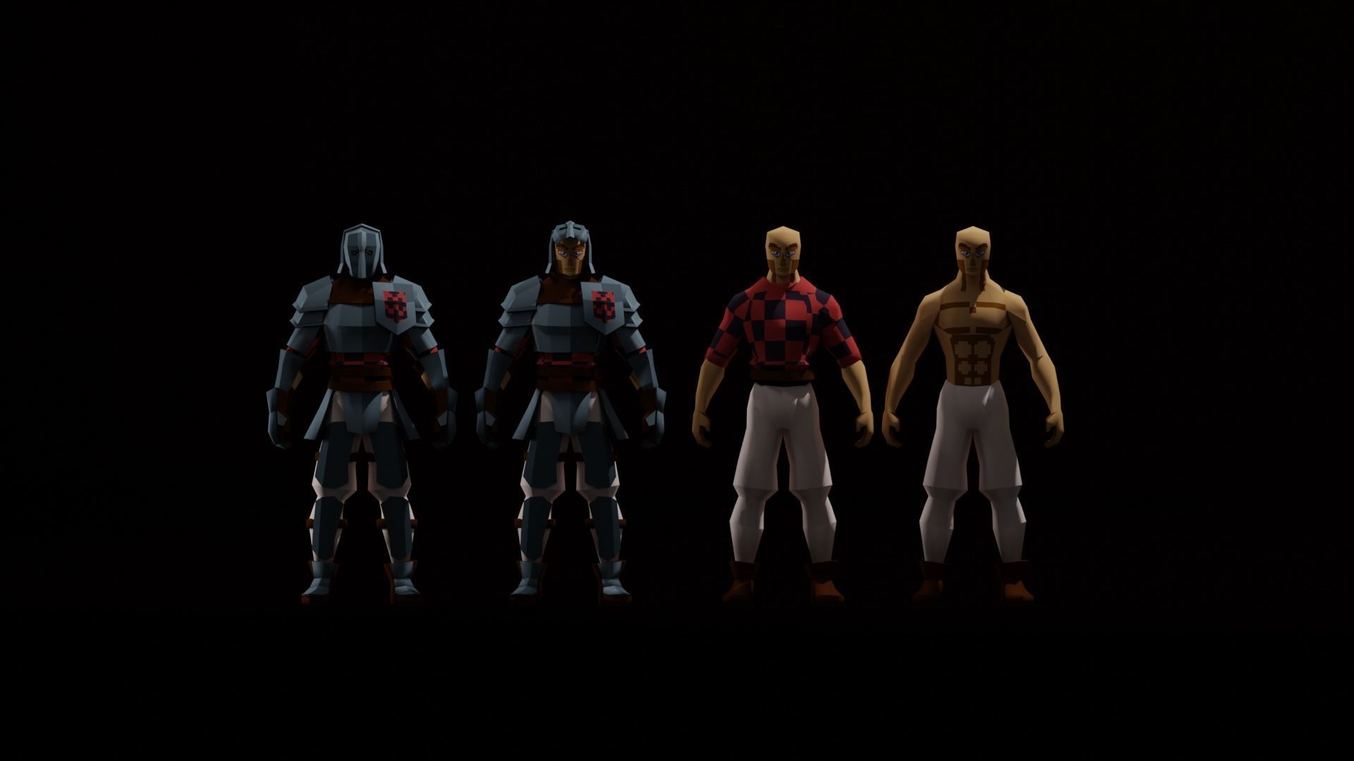 3D model Low Poly Knight Characters VR / AR / low-poly | CGTrader