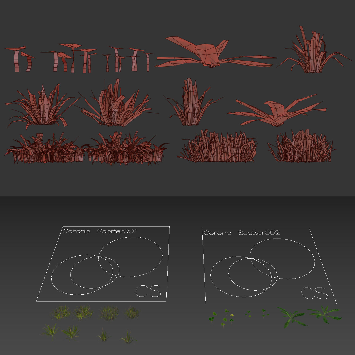 grass set04 3D model | CGTrader