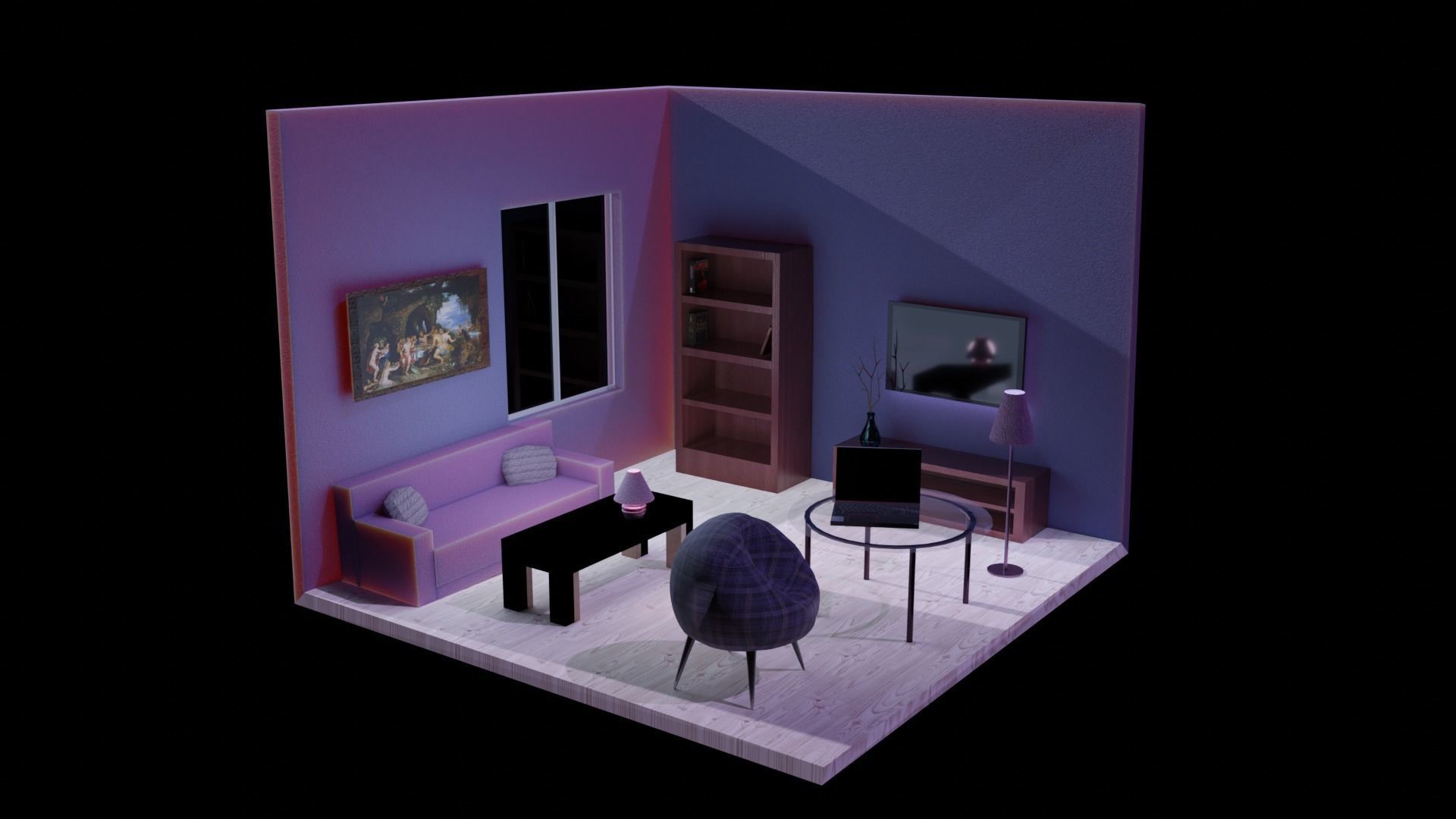soft room mini asset free 3D model | CGTrader