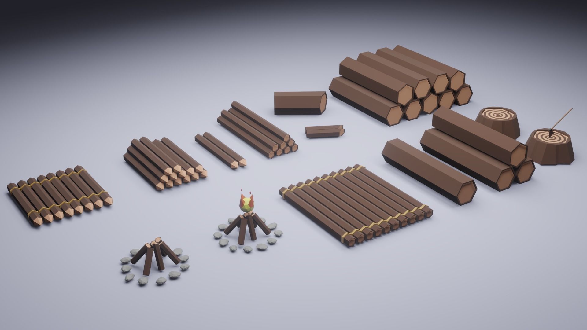 3D model Low Poly Wood Assets VR / AR / low-poly | CGTrader