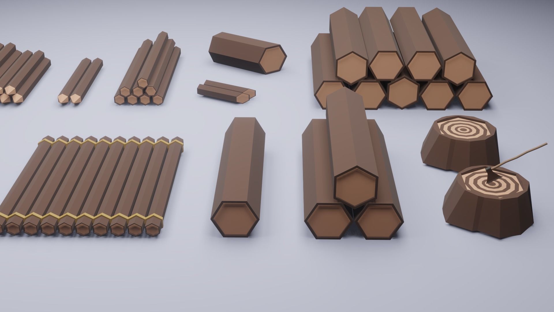 3D model Low Poly Wood Assets VR / AR / low-poly | CGTrader