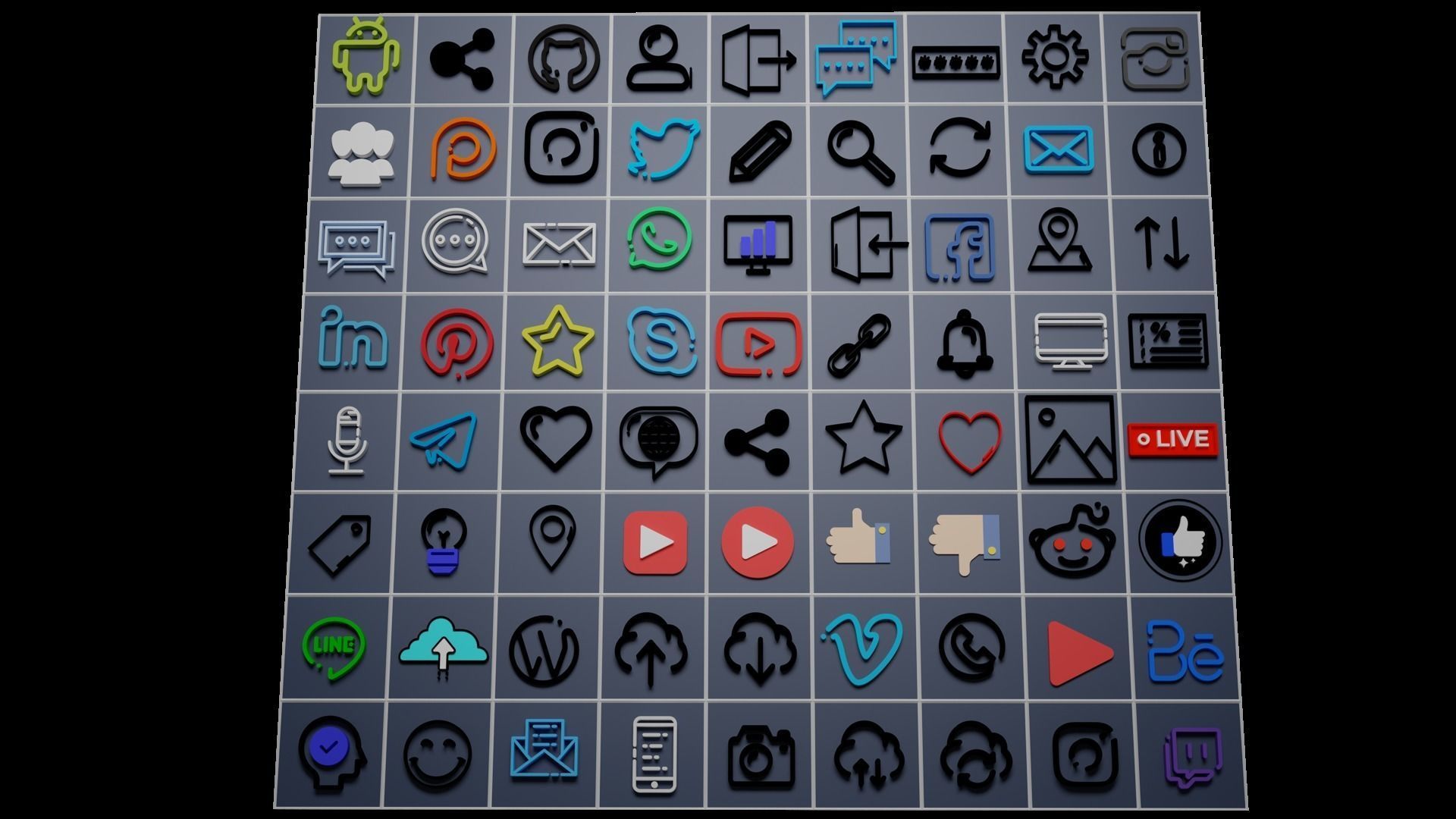 3D model Icon Pack 1 - Icons for Web - Multimedia VR / AR / low-poly ...