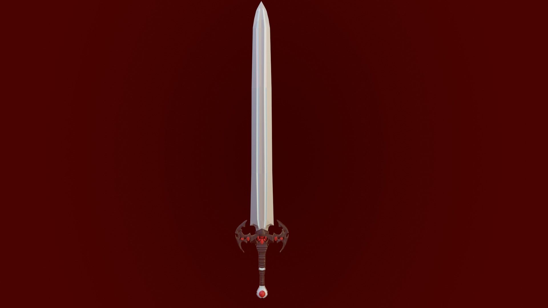 3D model vampire sword blood low-poly ready for the game PBR VR / AR ...