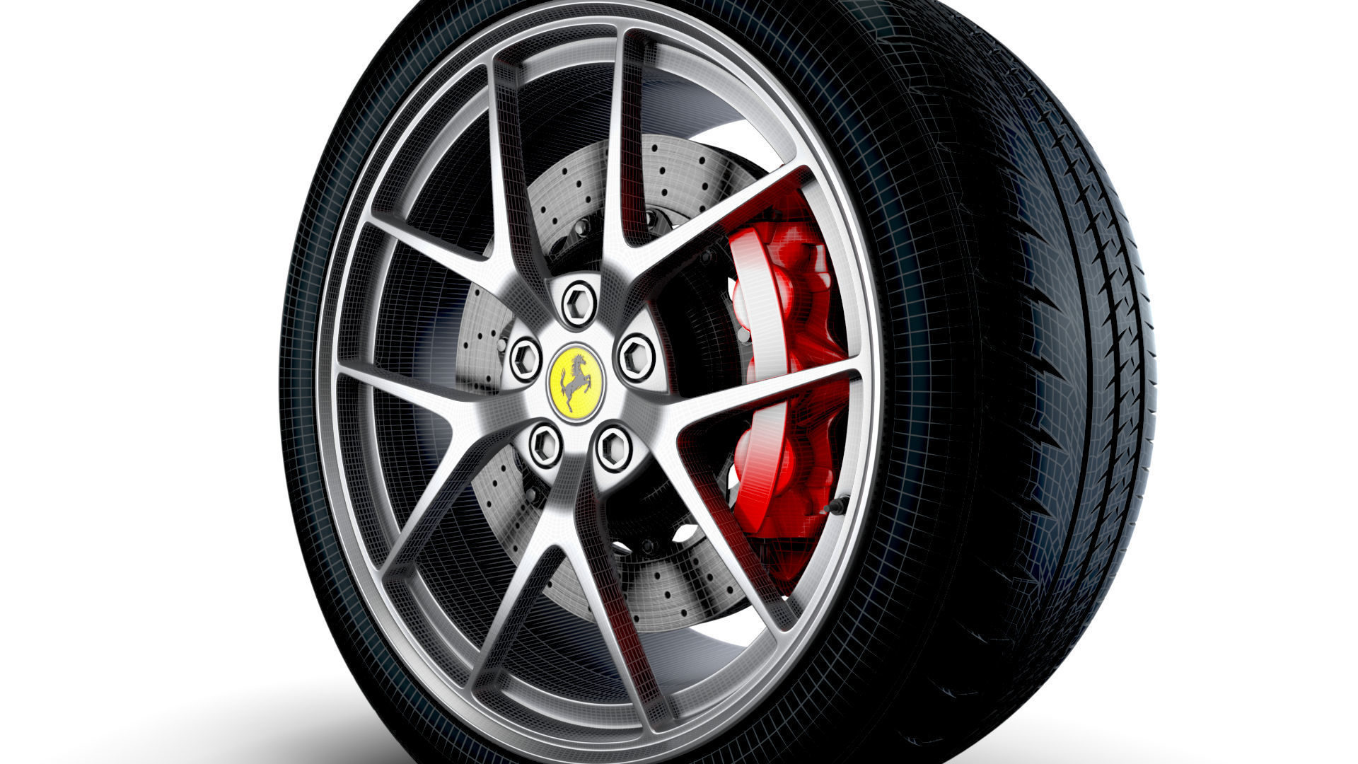 Ferrari OEM F12 wheel 3D model | CGTrader