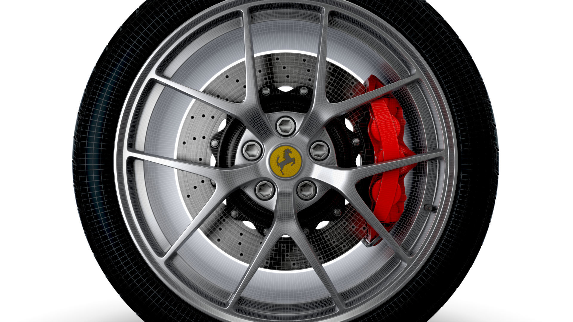 Ferrari OEM F12 wheel 3D model | CGTrader