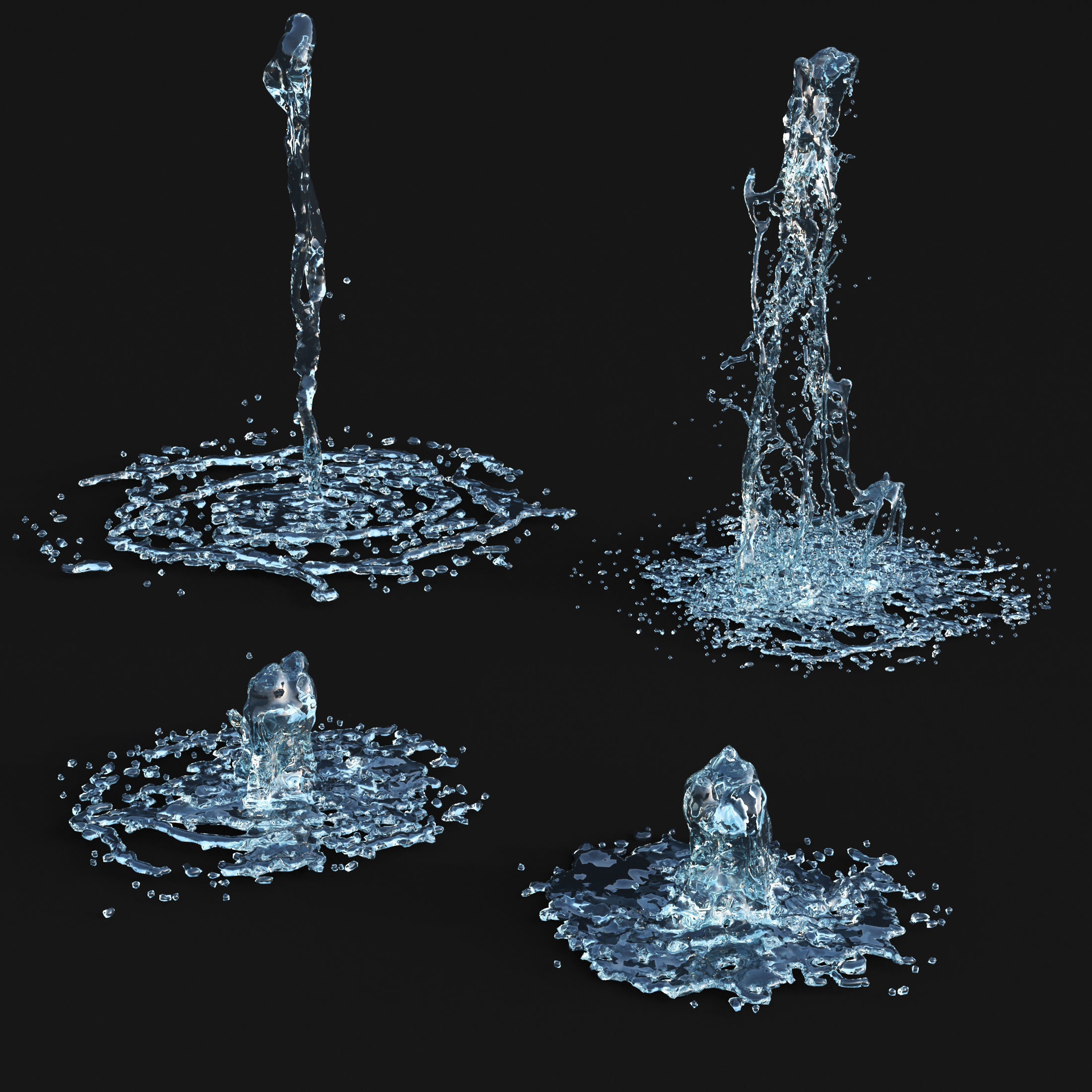 Waterfalls and Fountains Collection 3 3D model | CGTrader