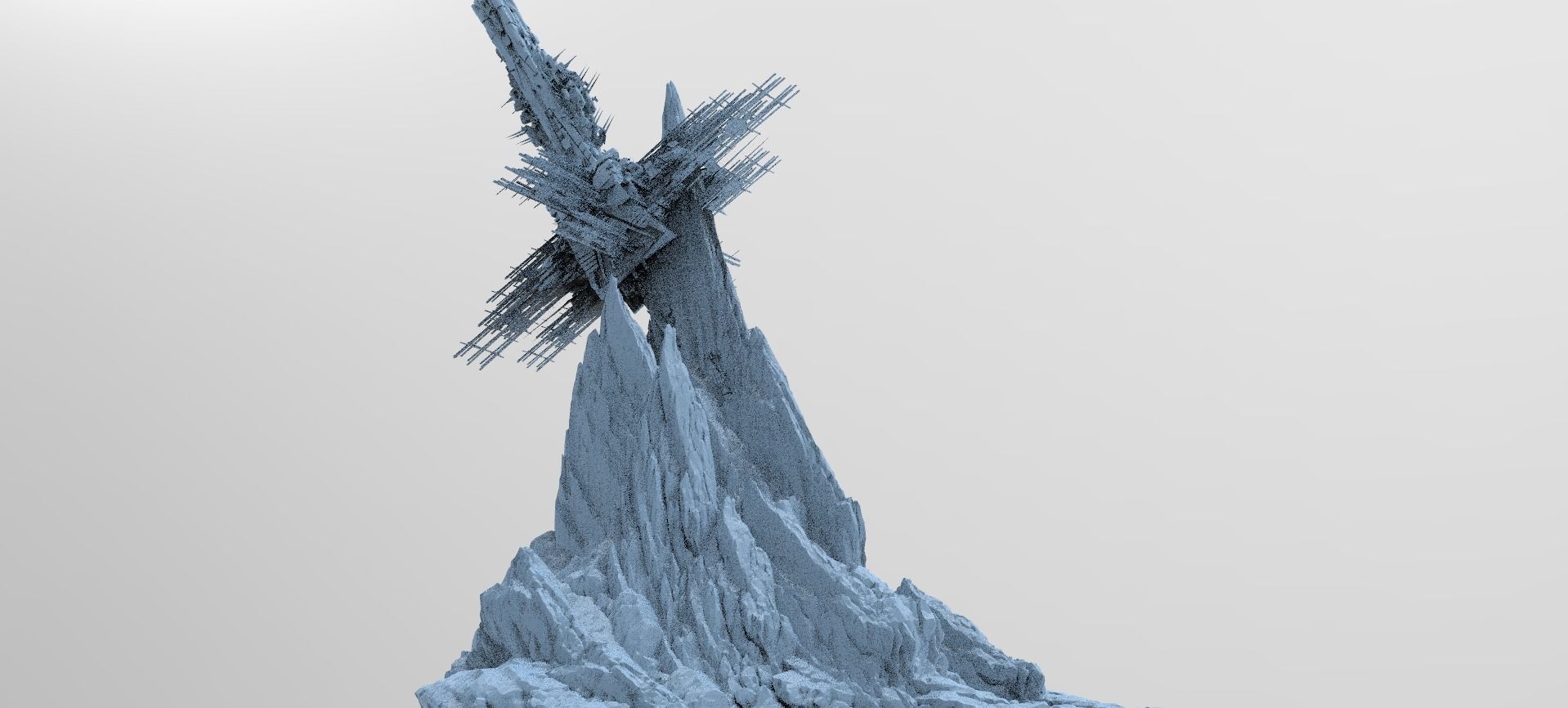 Spaceship cliff base 3 3D model | CGTrader