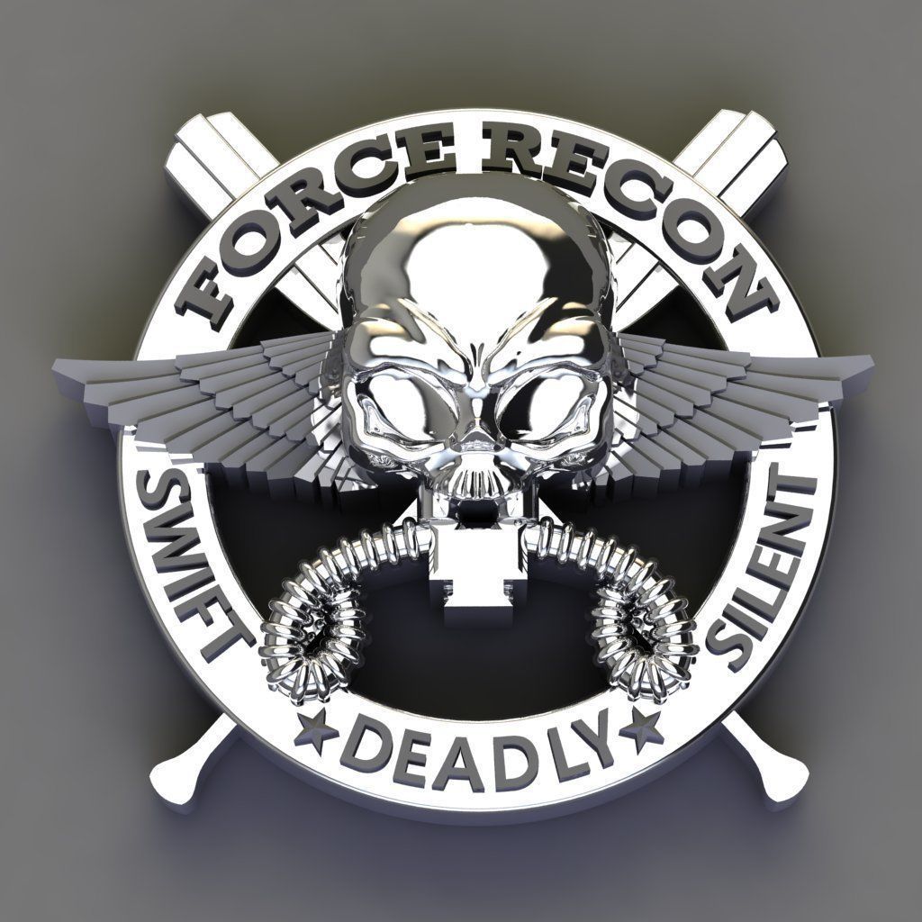 USMC FORCE RECON LOGO 3D model 3D printable | CGTrader
