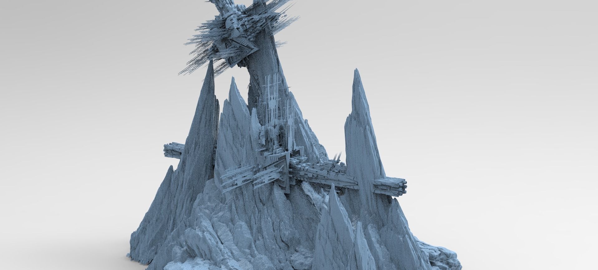 Spaceship cliff base 3 Models 3D model | CGTrader